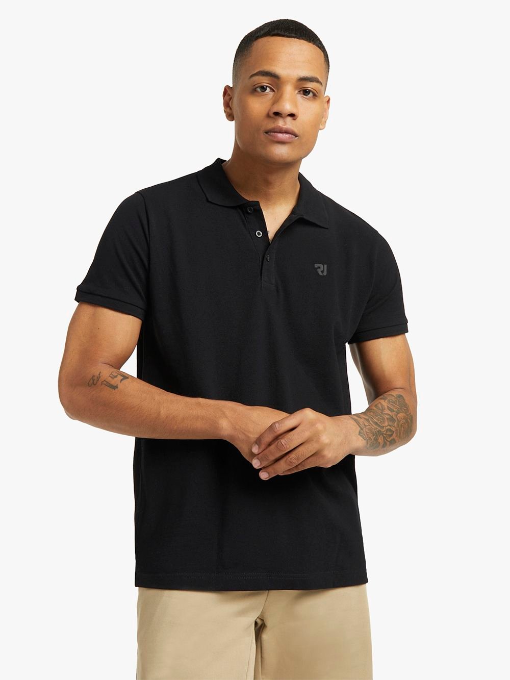 Relay Jeans Men's Simplified Pique Black Golfer | Bash