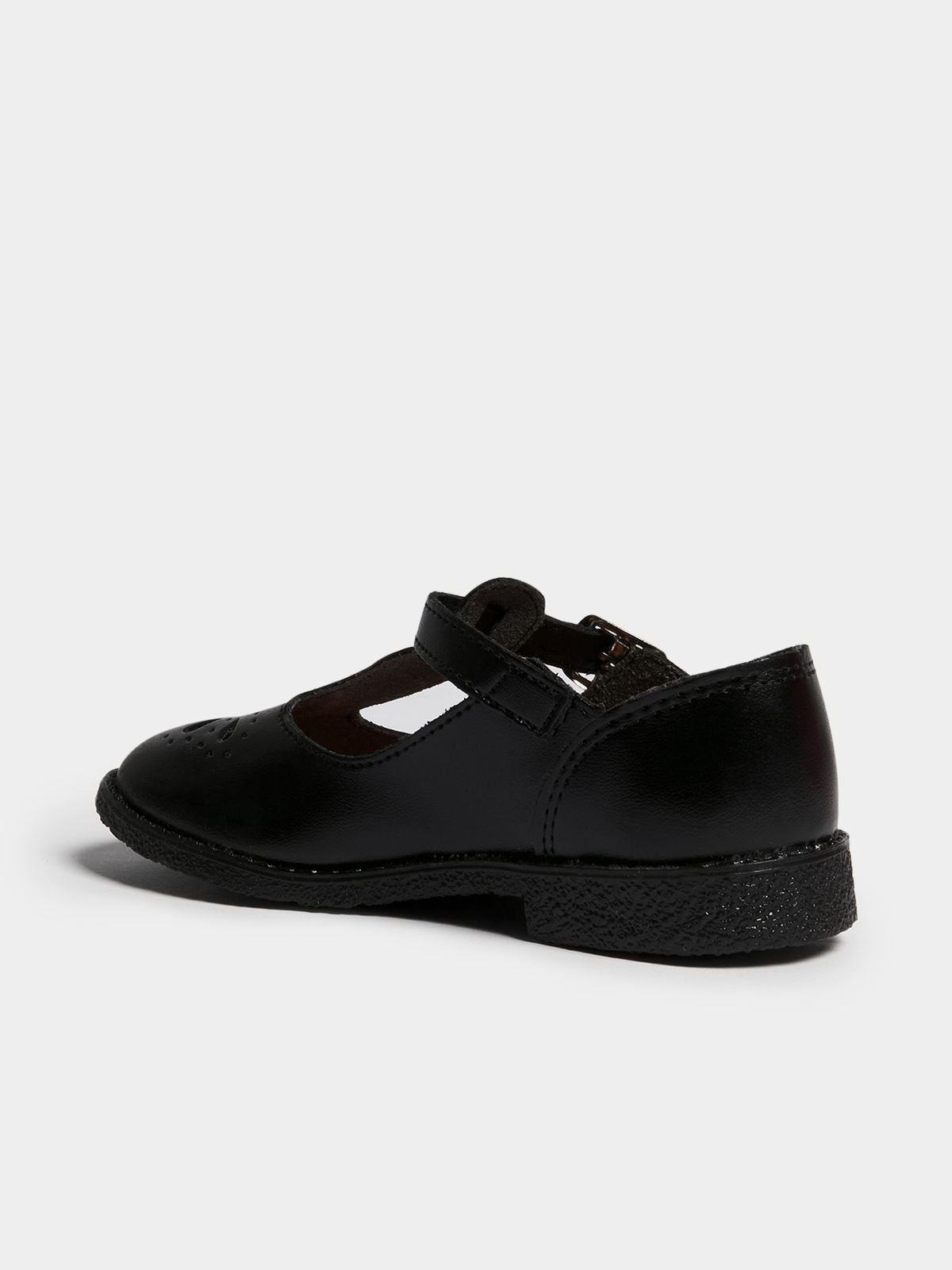 Jet Younger Girls T Bar Leather School Shoes | Bash