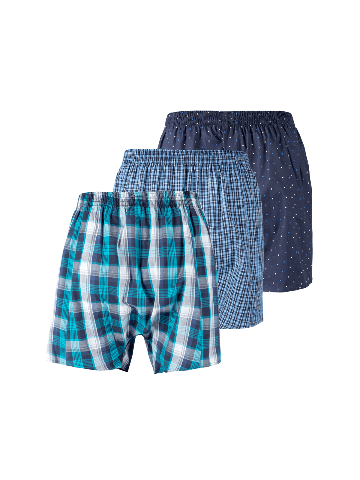 Markham Men's 3Pack Plaid and Dot Navy/Teal Boxers | Bash