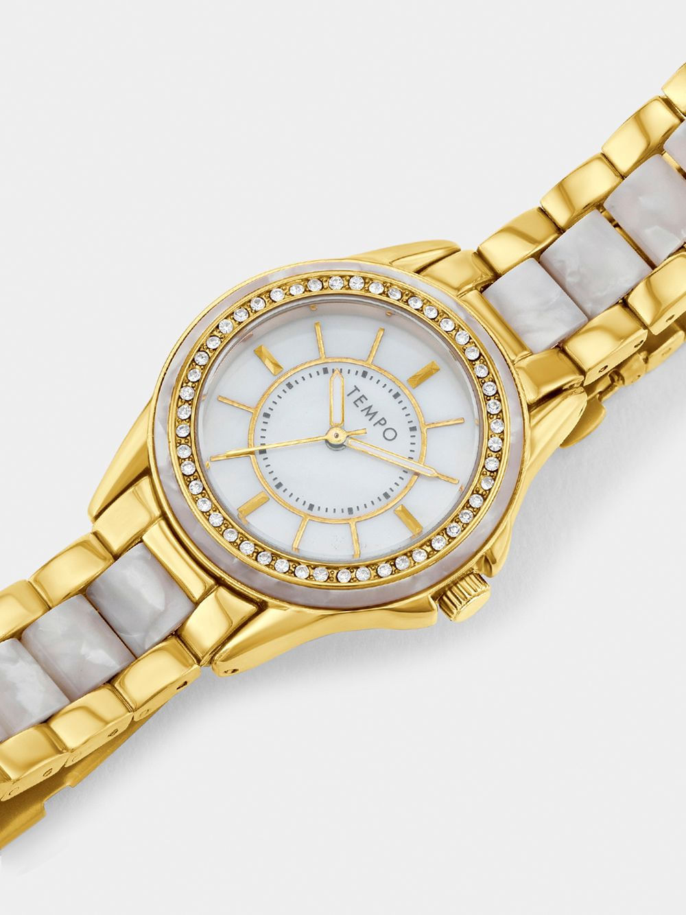 Tempo Ladies Rose Toned Watch With Resin Detail | Bash