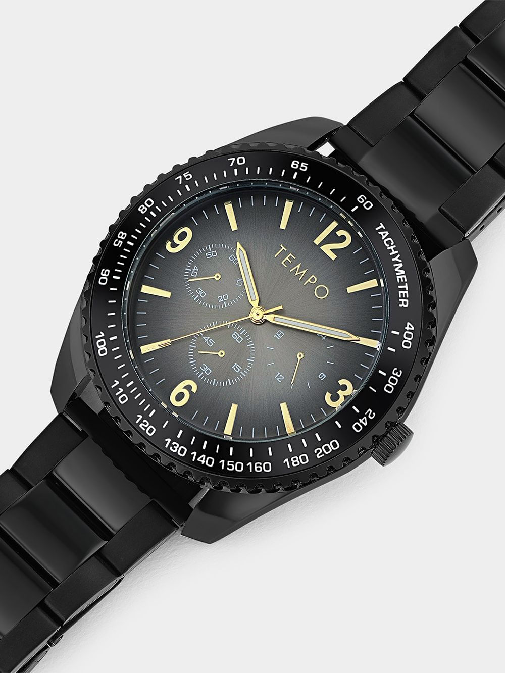 Tempo Men’s Black Plated Bracelet Watch | Bash