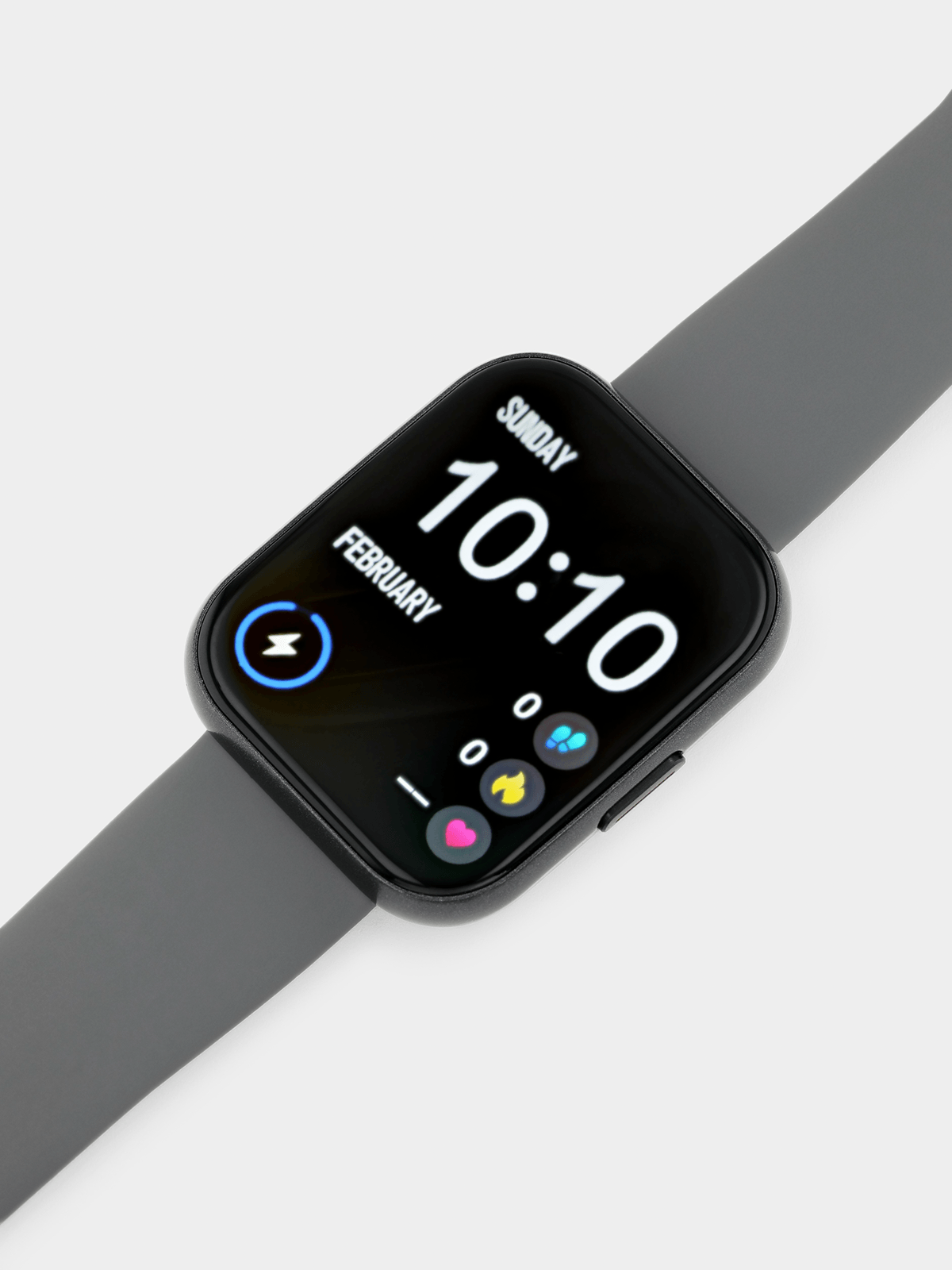 Tempo Pulse 8.0 Black Plated Square Charcoal Silicone Smart Watch | Bash