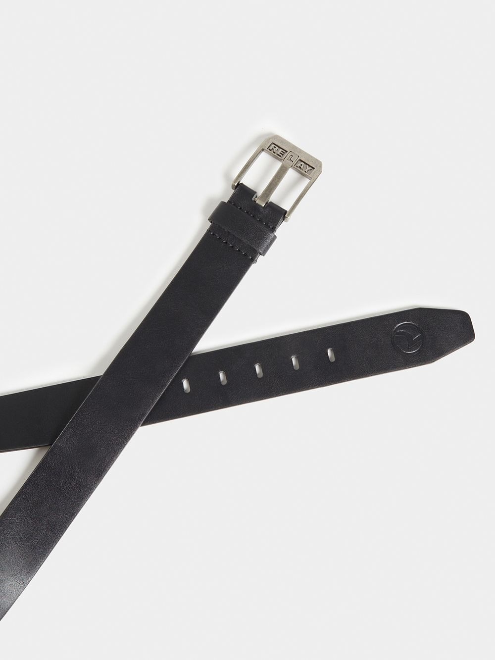 Relay Jeans Men's Black Branded Prong Belt | Bash