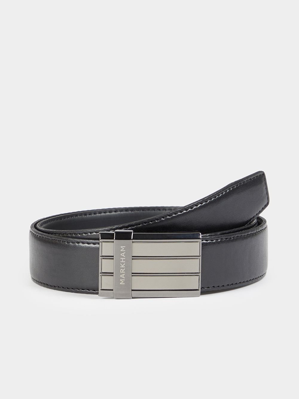 Markham Men's Black Carbon Trim Plate Belt | Bash