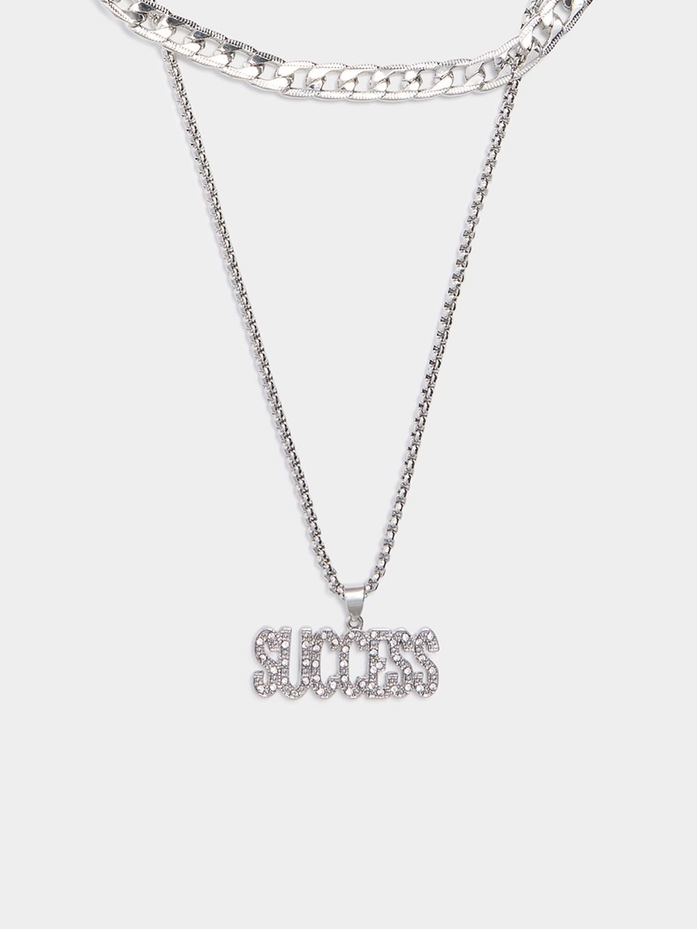 Markham Men's Iced Success Silver Necklace Set | Bash