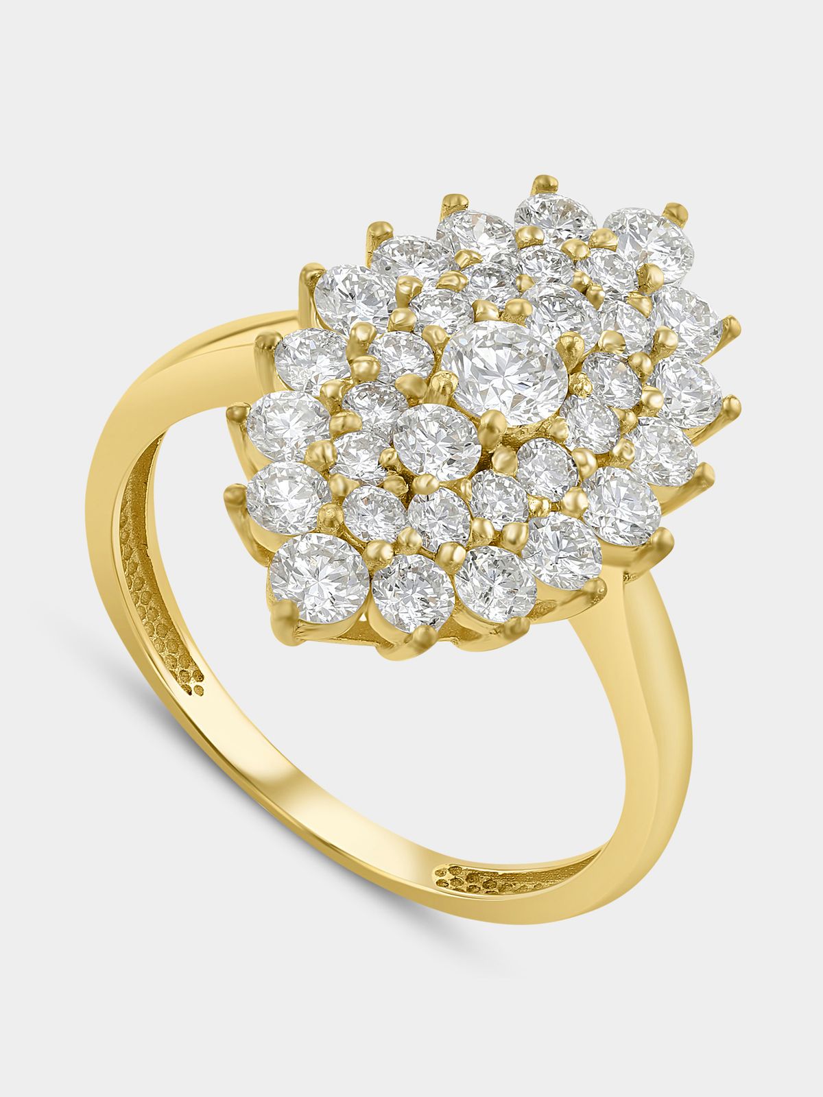 Yellow Gold 1.6ct Gold Lab Grown Diamond Marquise Cluster Ring | Bash