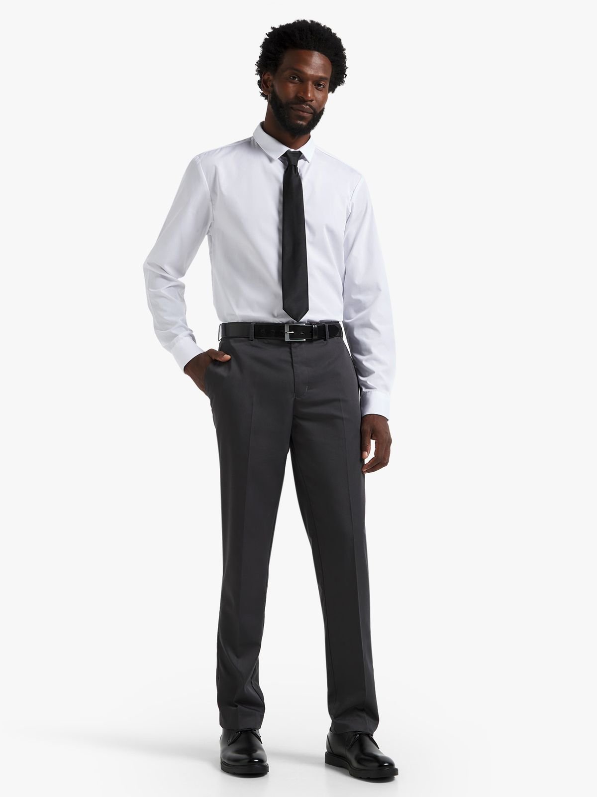 Jet Men's Formal Pleated Trousers in Dark Grey | Bash