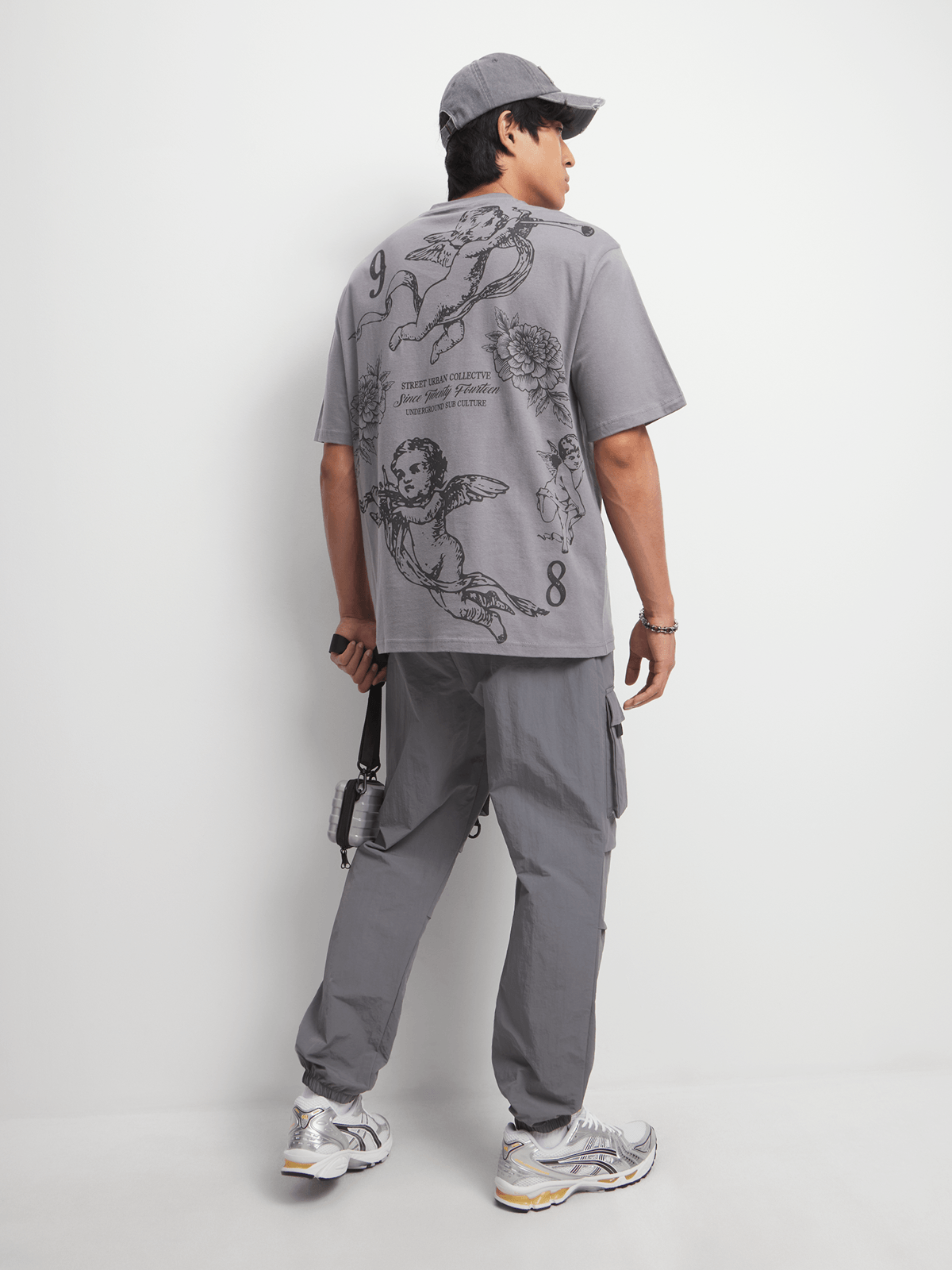 The FIX Men's Grey Dark Cupid Graphic Top | Bash