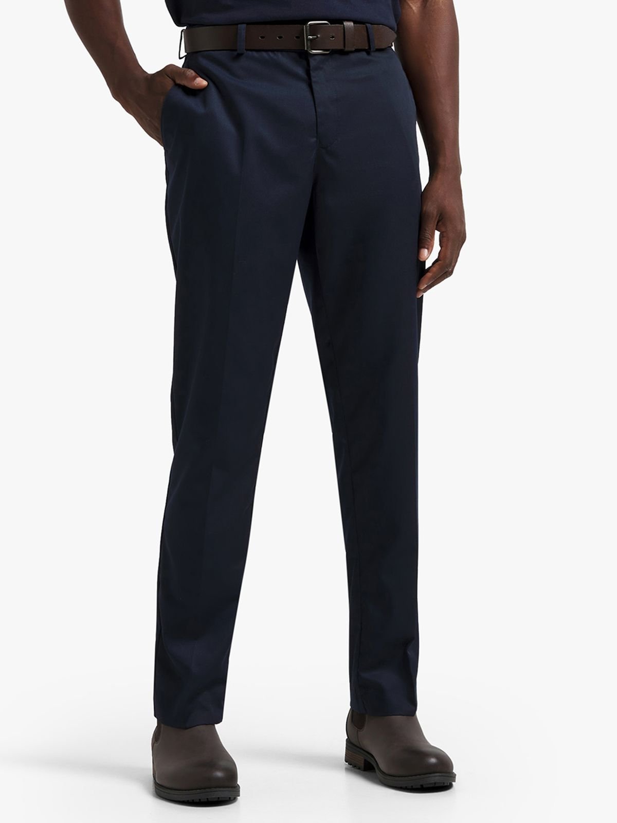 Jet Men's Formal Pleated Trousers in Dark Blue | Bash
