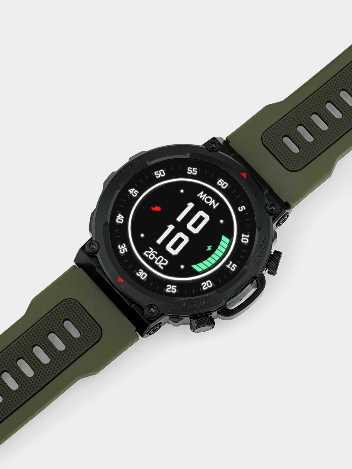 Tempo Pulse 10.0 Black Plated Round Green Silicone Smart Watch | Bash