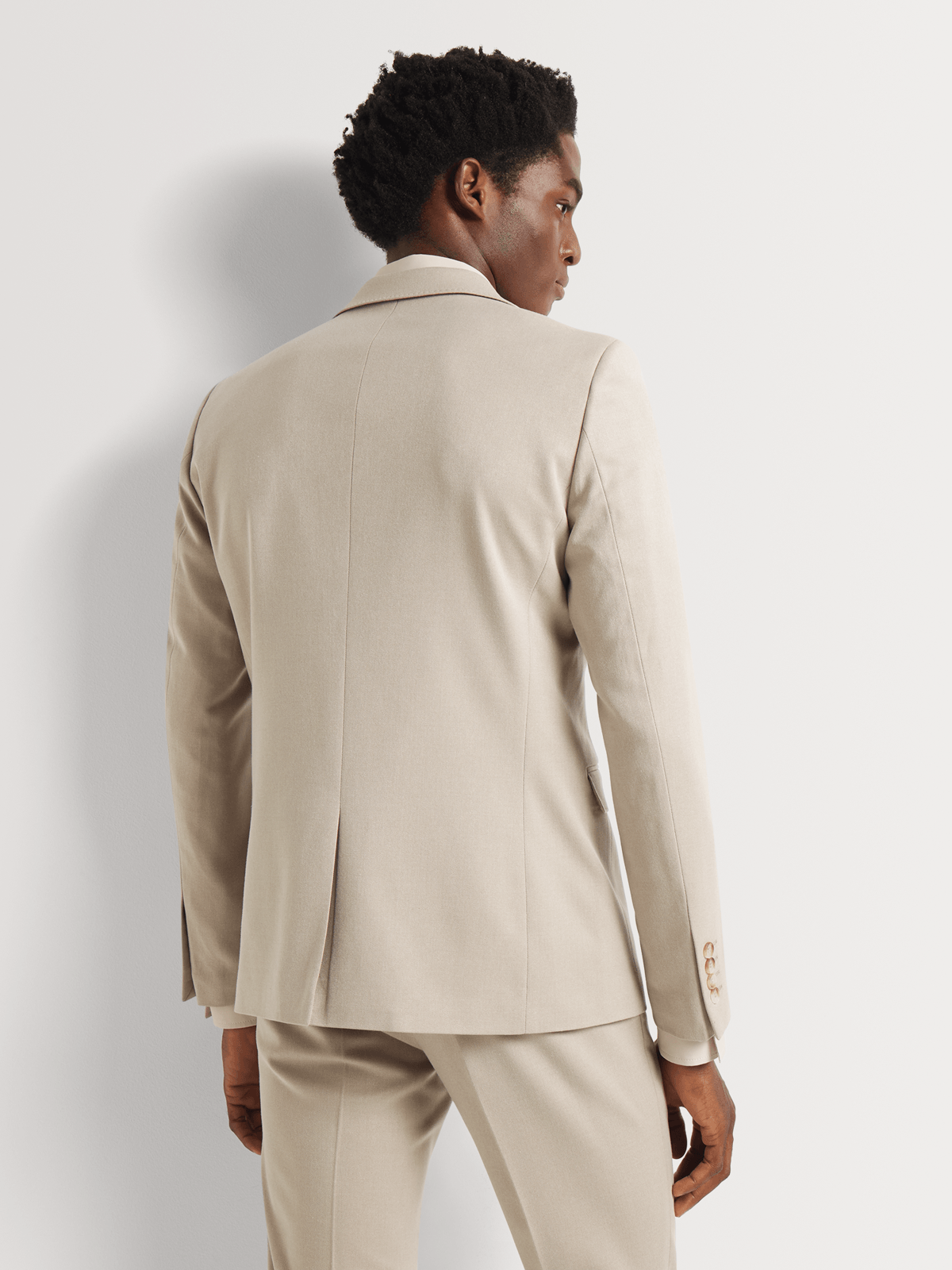 Markham Men's Skinny Twill Weave Stone Suit Jacket | Bash
