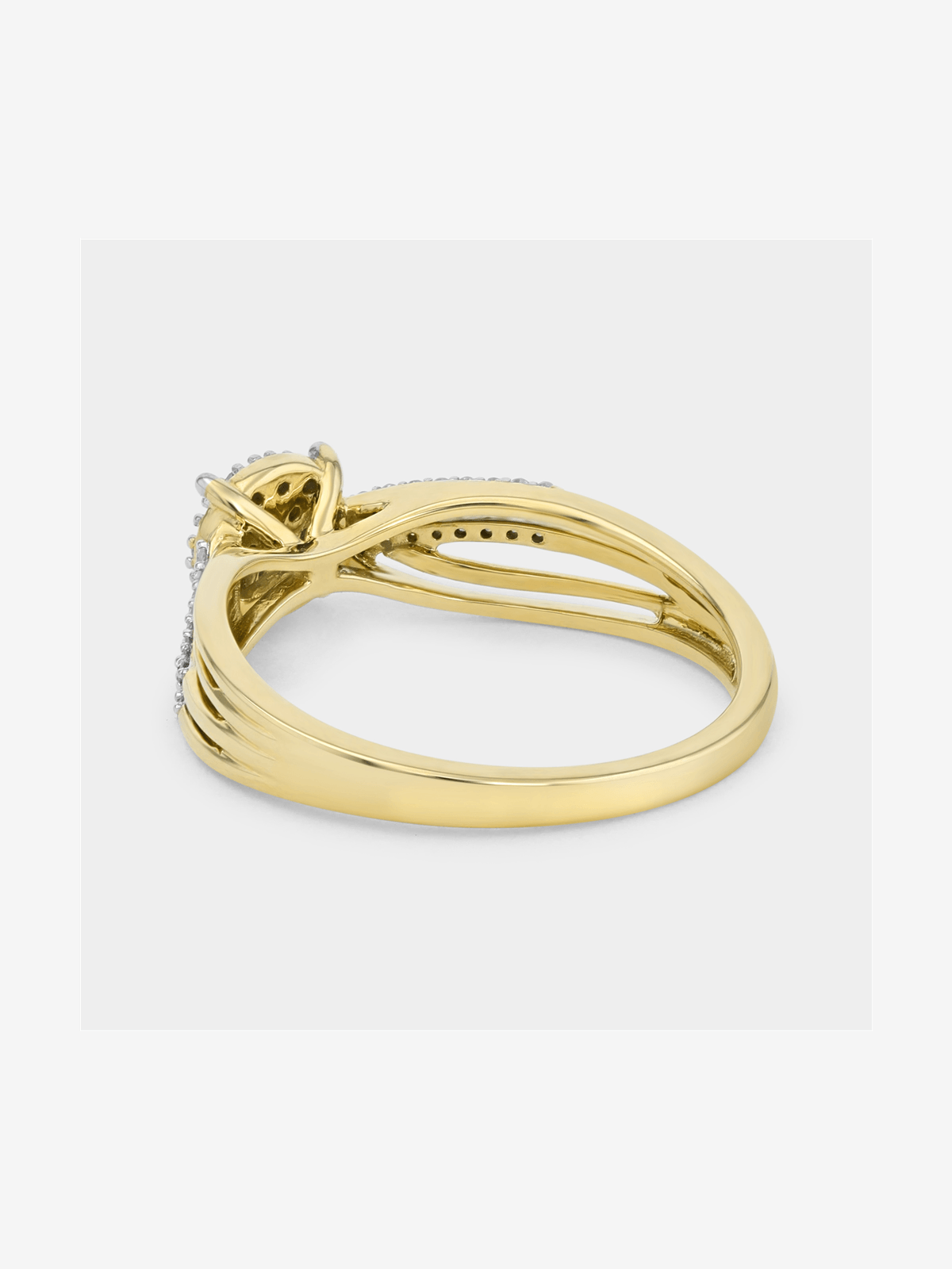 Yellow Gold Diamond Crossover Ring | Bash