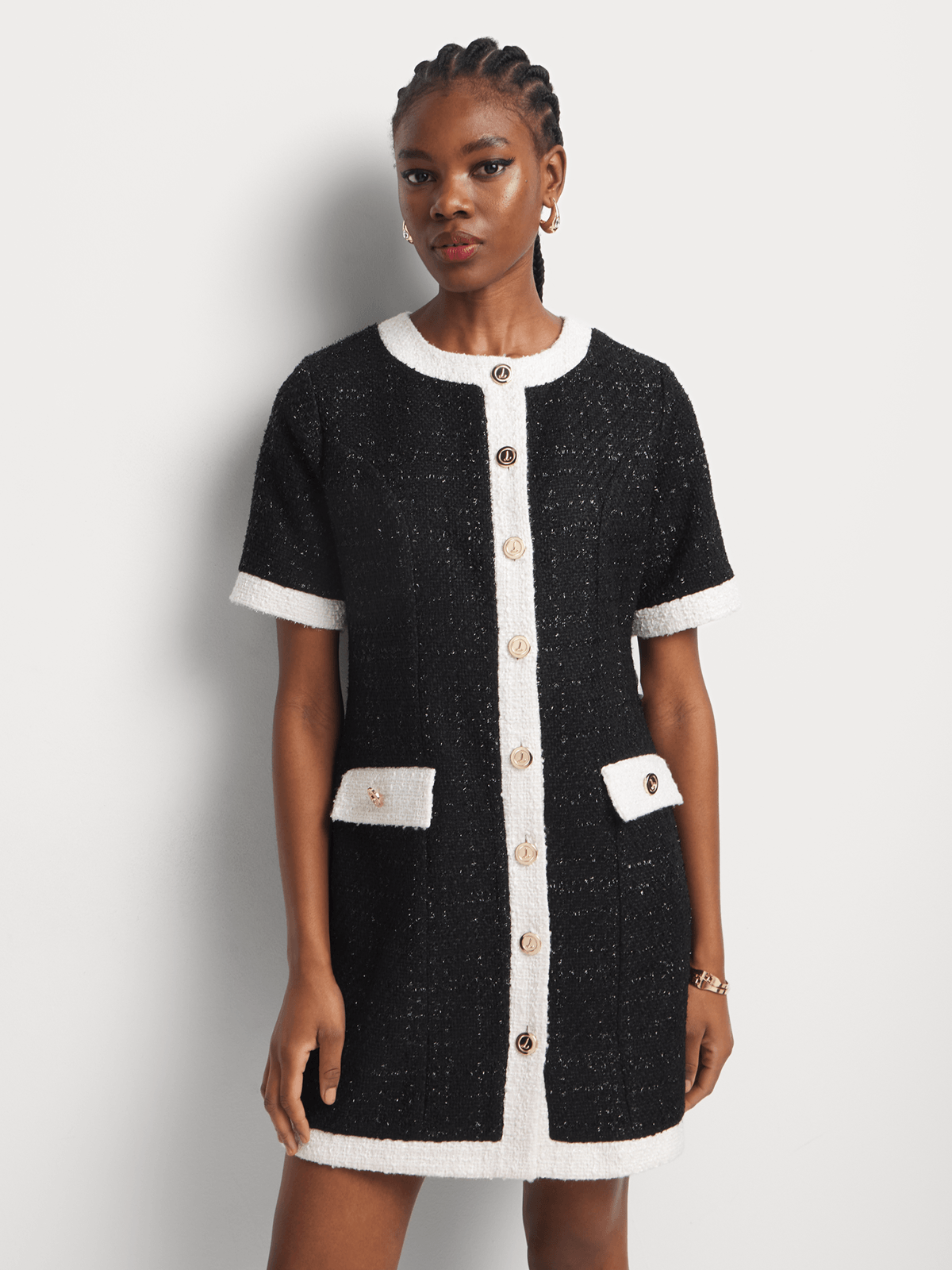 Luella Boucle Button Through Shift Dress | Bash