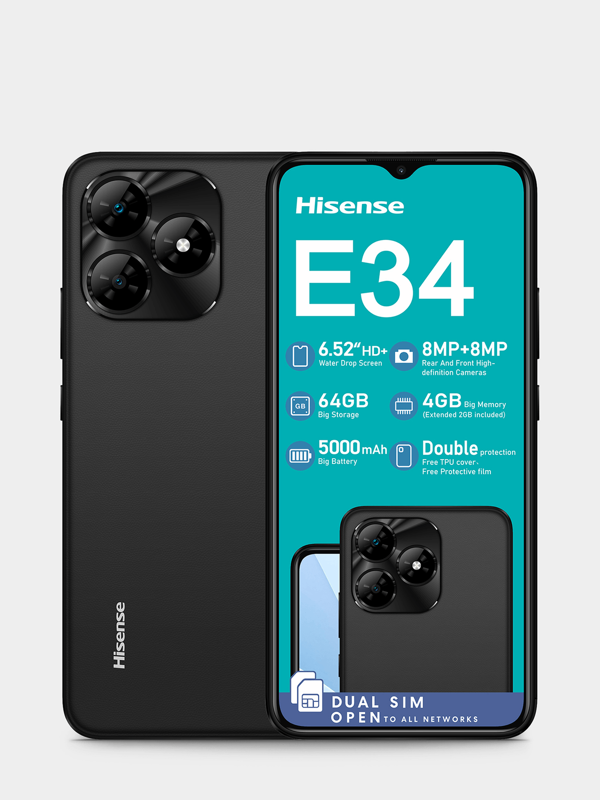 Hisense E34 Dual Sim + 15GB - Telkom | Bash