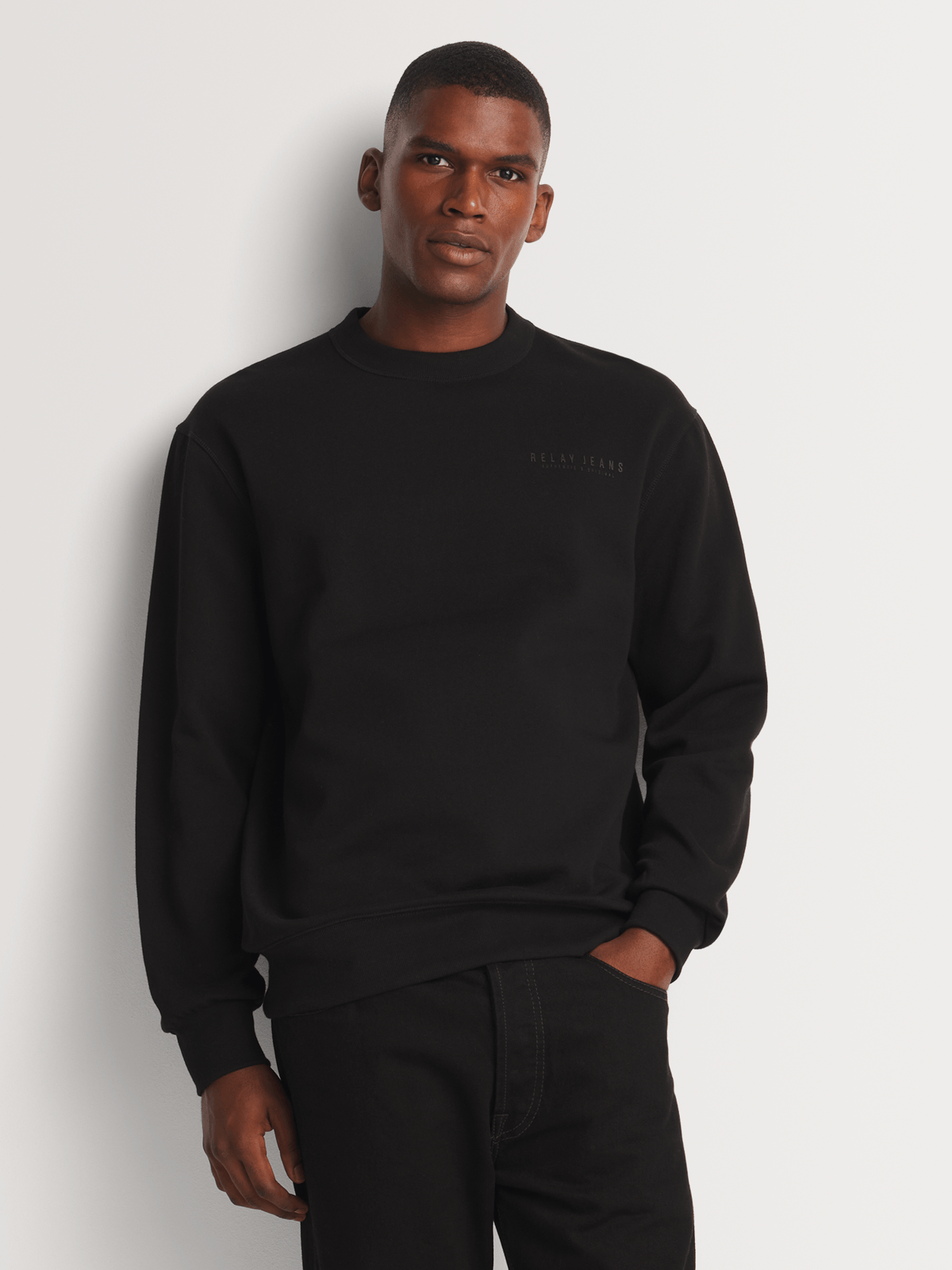 Relay Jeans Men's Basic Black Sweater | Bash