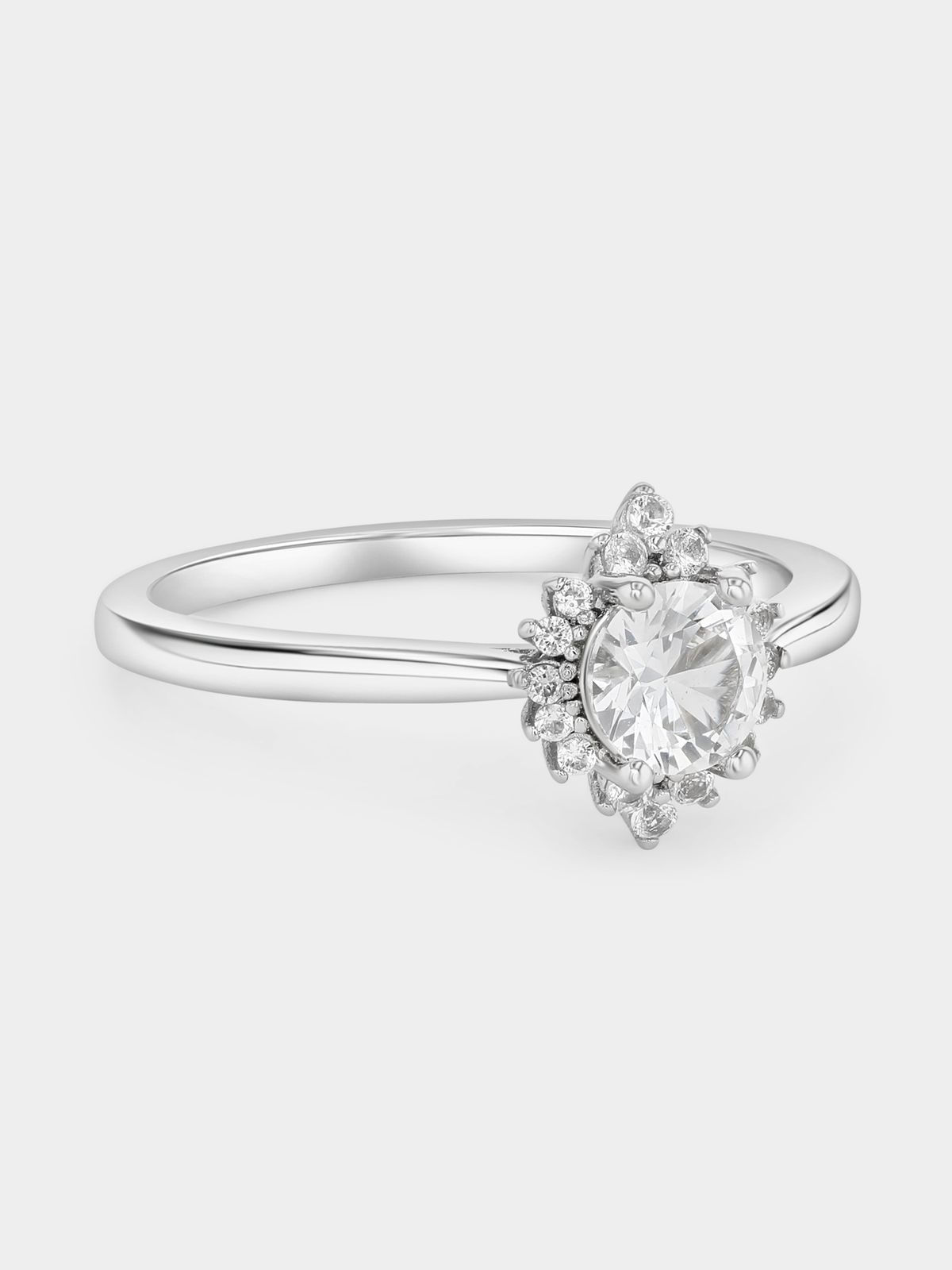 Classic Silver Clear Diamond Star Ring | Bash