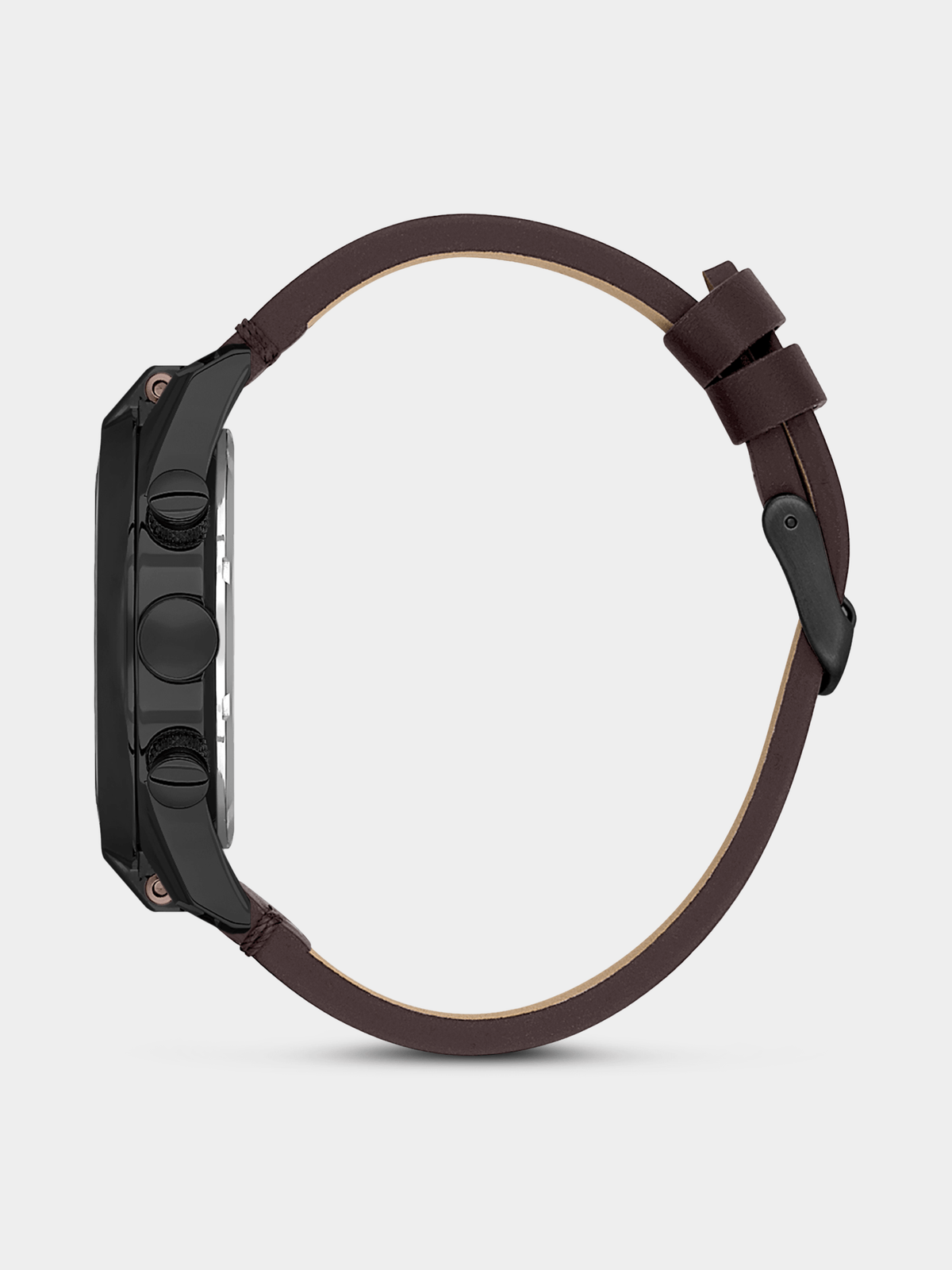 Daniel Klein Black Plated Brown Dial Brown Leather Chronographic Watch ...