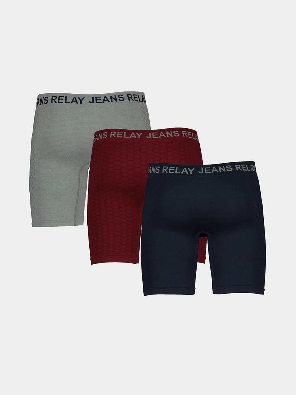Relay Jeans Men's 3 pack Geo Longer Length Boxers Red/Grey/Blue Boxers ...