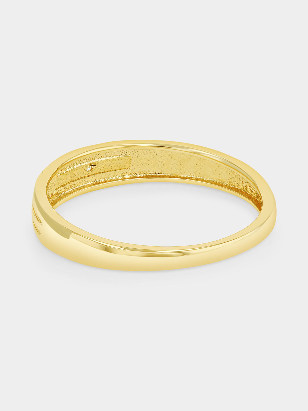 Yellow Gold Diamond Horizontal Bar Perpendicular Strokes Ring | Bash