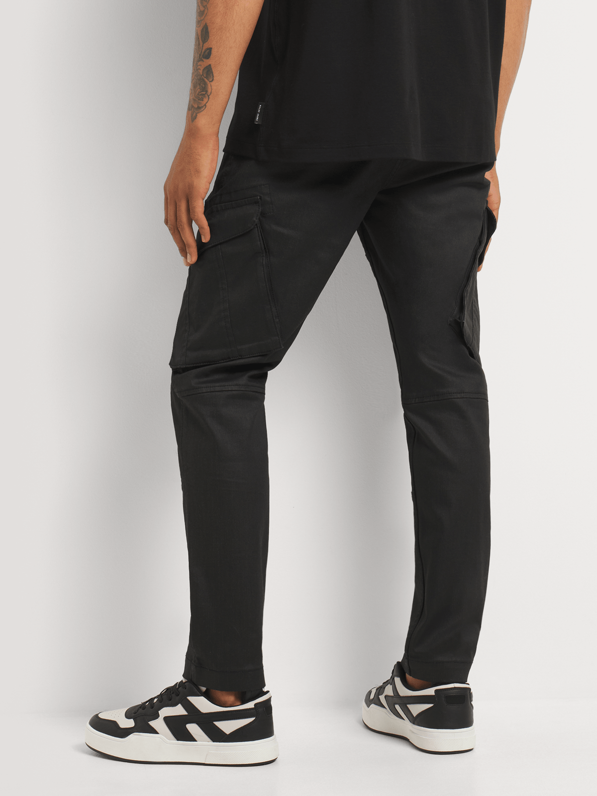 Relay Jeans Men's Tapered Utility Coated Black Denim | Bash