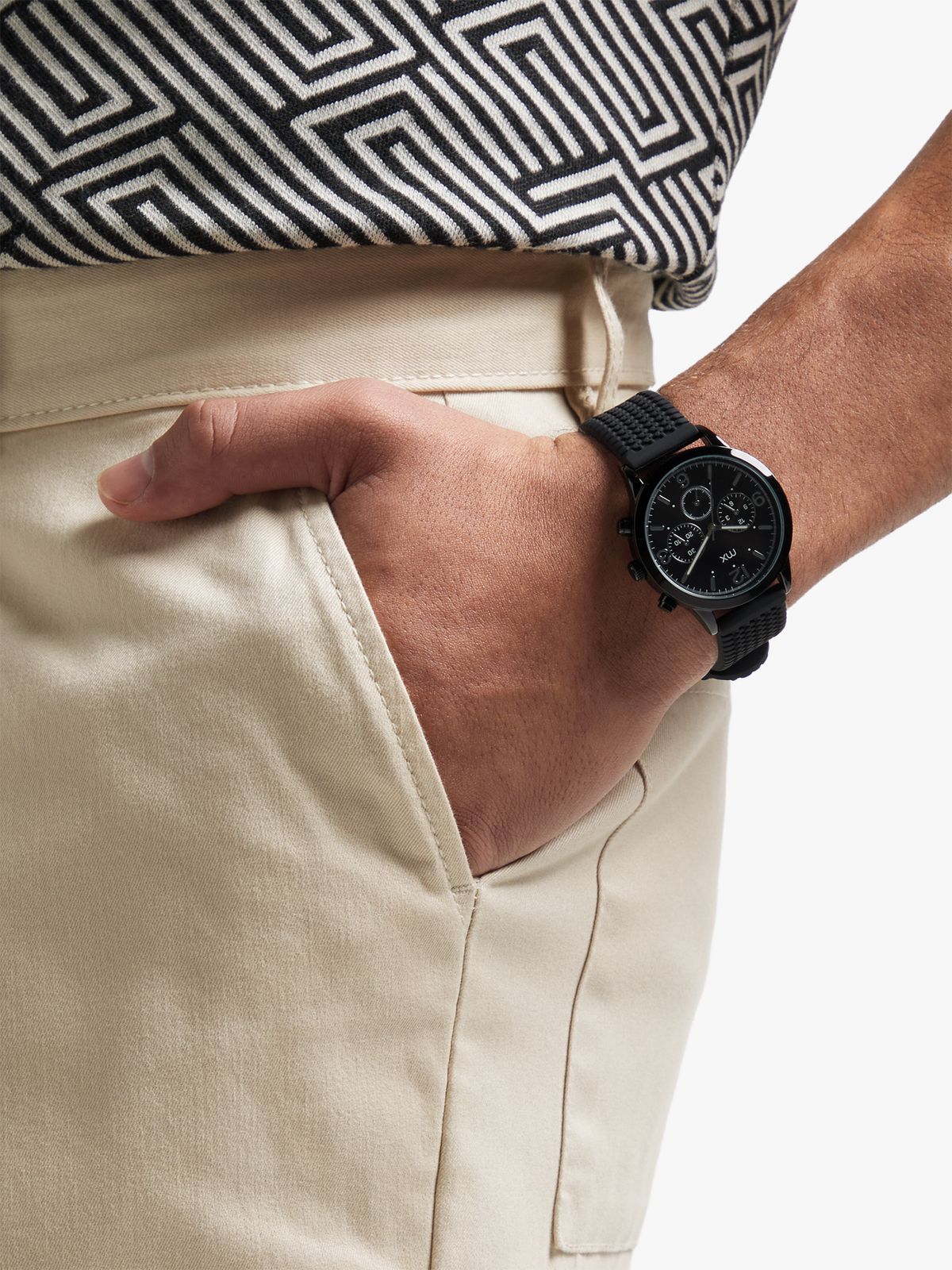 MX Black Plated Black Dial Black Silicone Watch | Bash