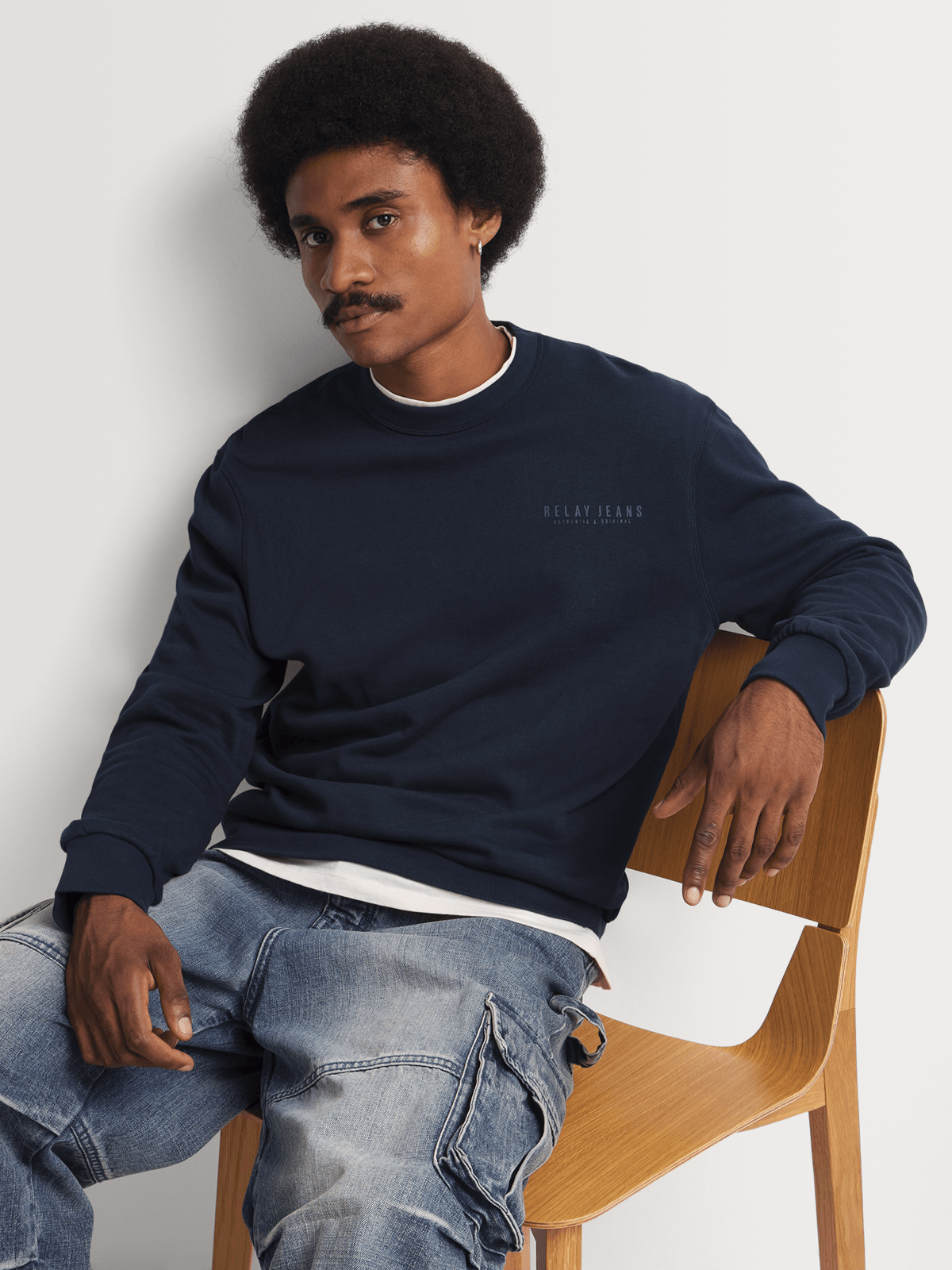 Relay Jeans Men's Basic Navy Sweater | Bash