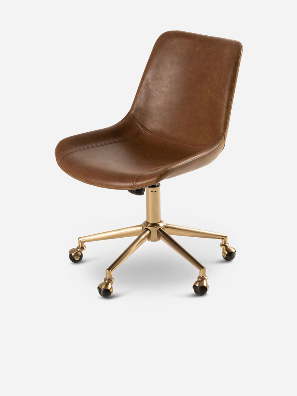Portman Office Chair Brass Leg Tan | Bash