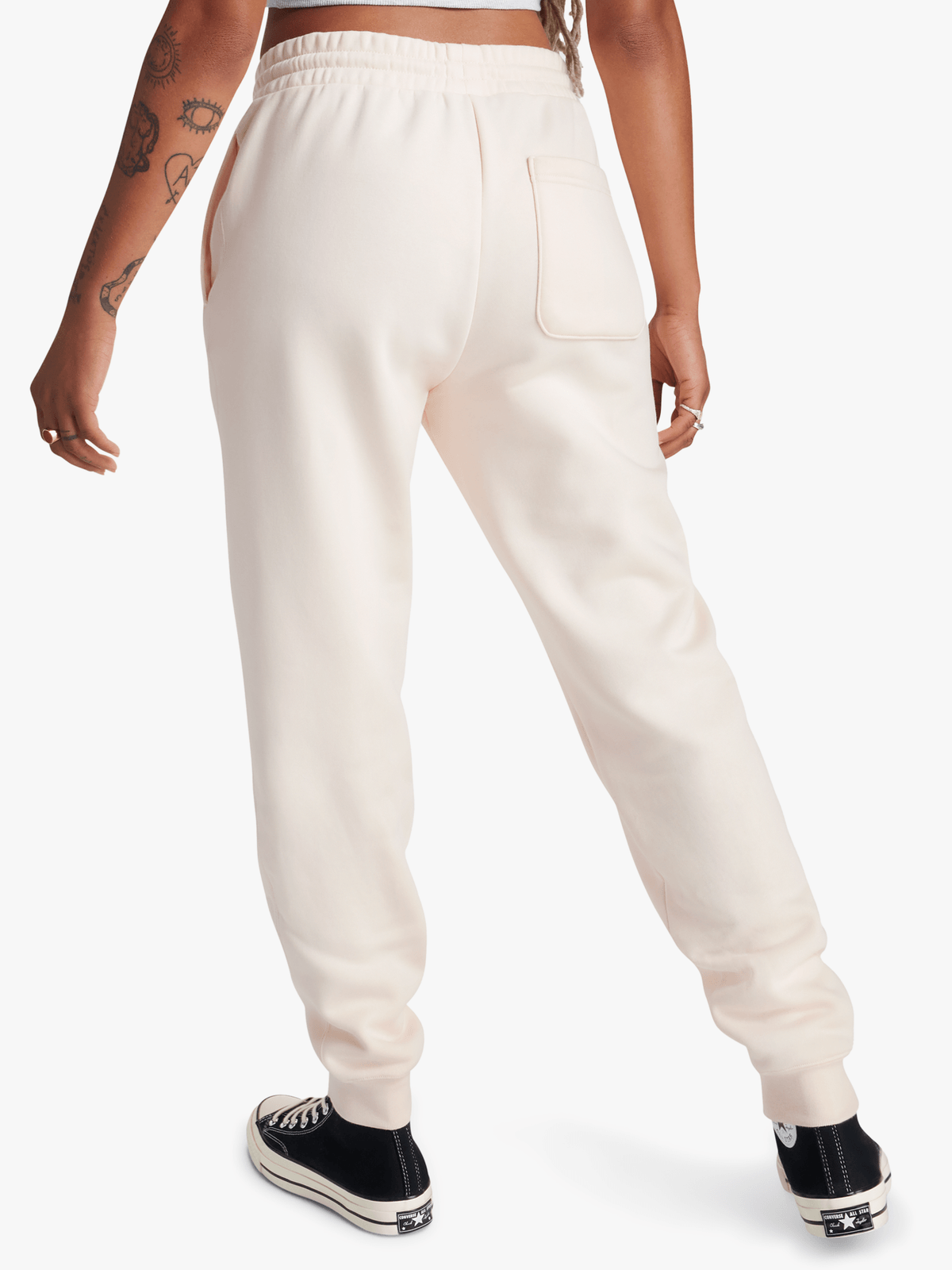 Converse Men's Go-To Embroidered Star Chevron Standard-Fit Fleece Ecru ...