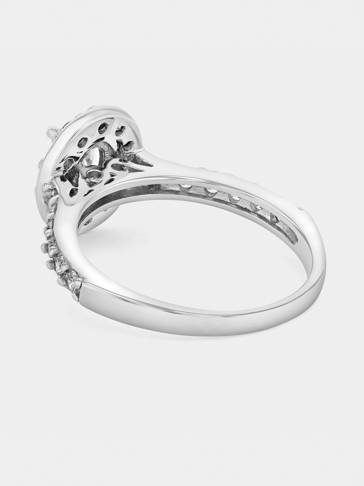 Sterling Silver Cubic Zirconia Oval Halo Ring | Bash