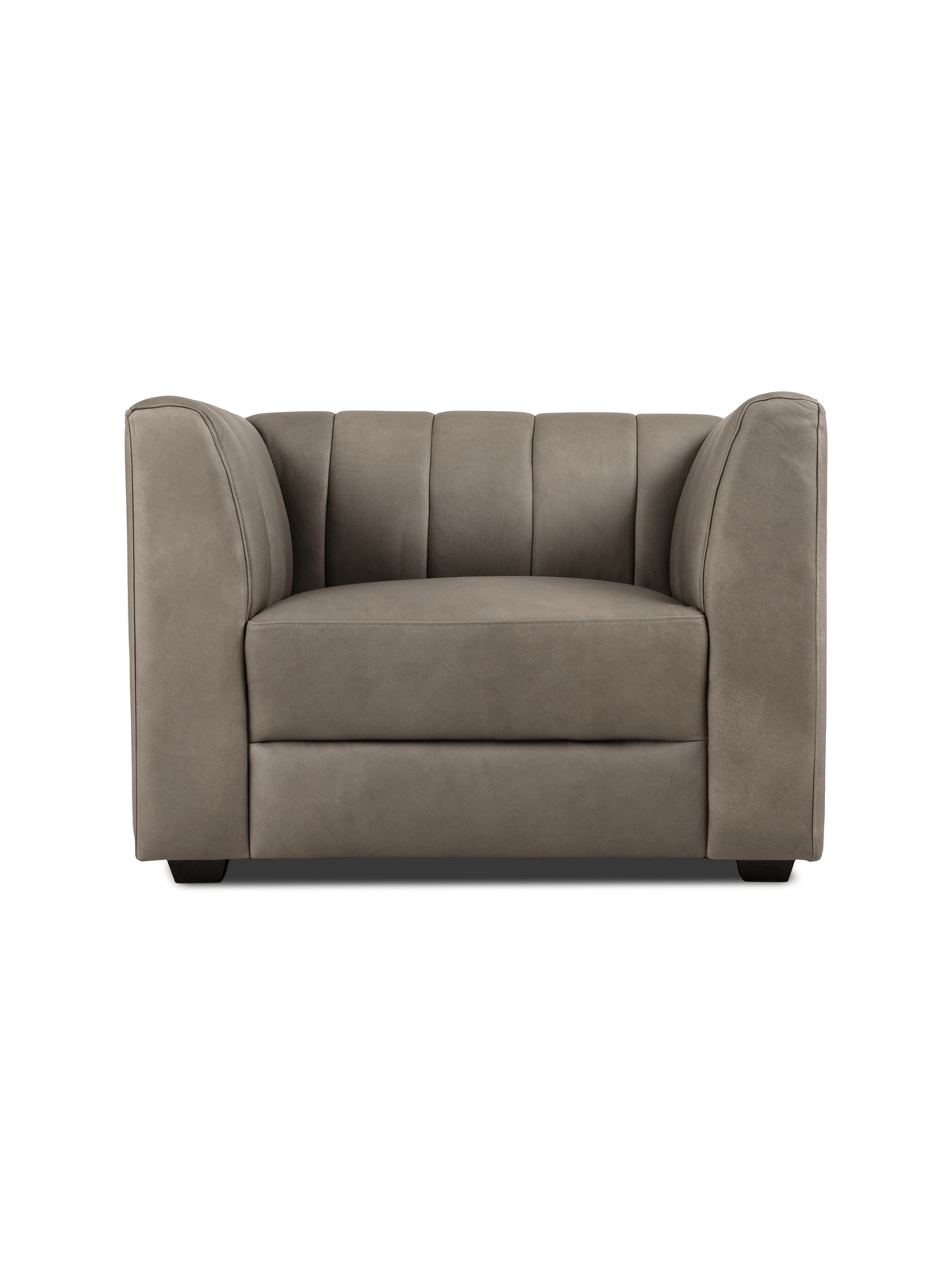Alexa 1 Seater Leather Couch Okovango Grey | Bash
