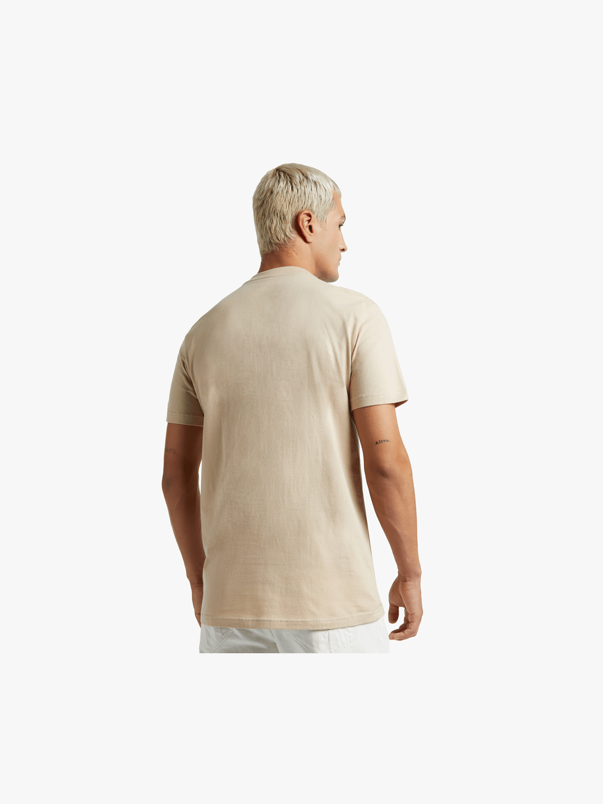 Markham Men's V-Neck Lightweight Basic Stone T-Shirt | Bash
