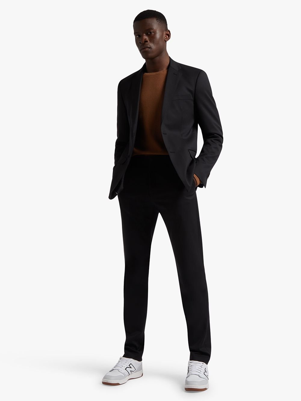 Men's Markham Slim Wool Blend Black Suit Trouser | Bash