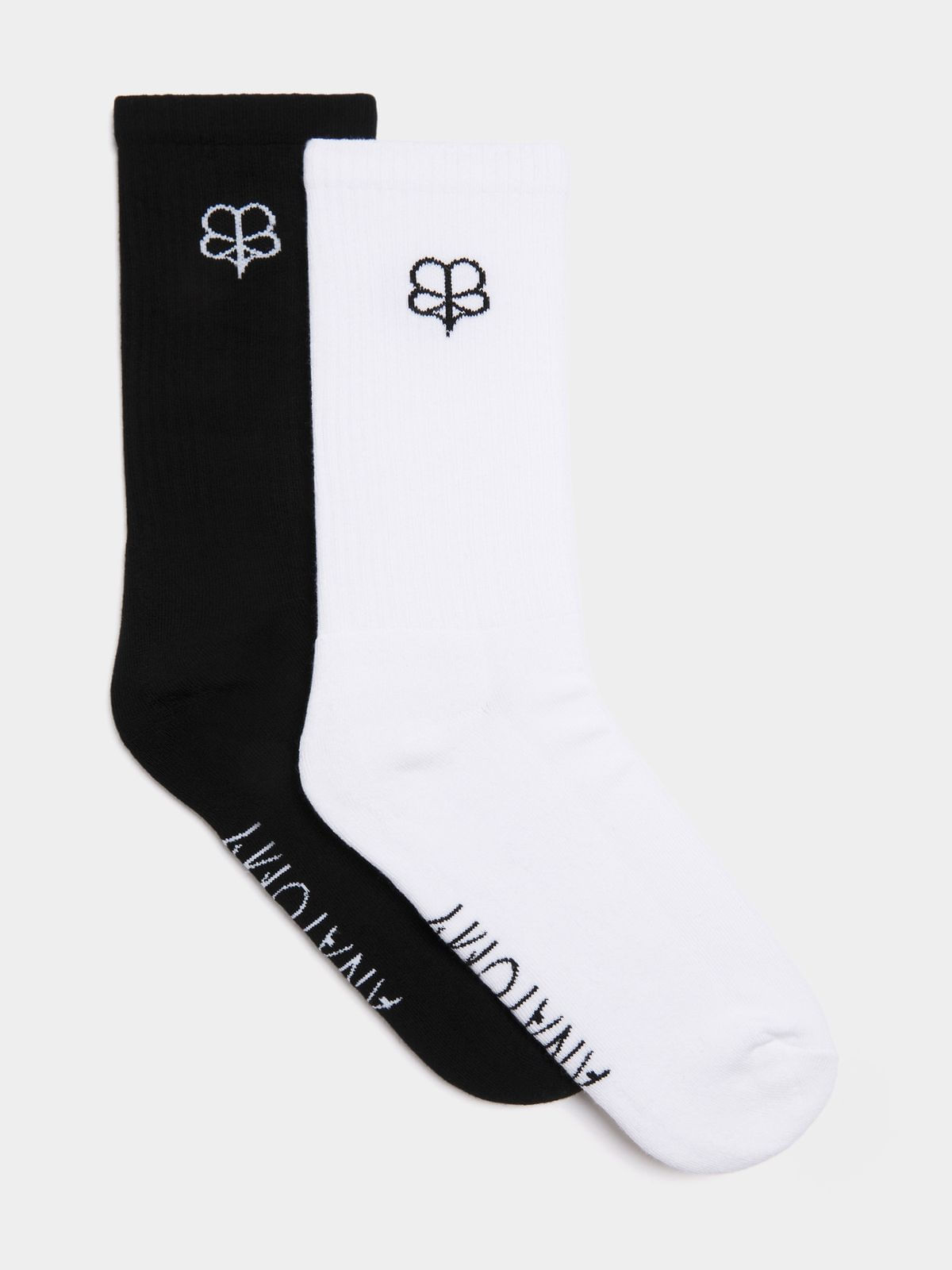 Anatomy Unisex 2-Pack White/Black Socks | Bash