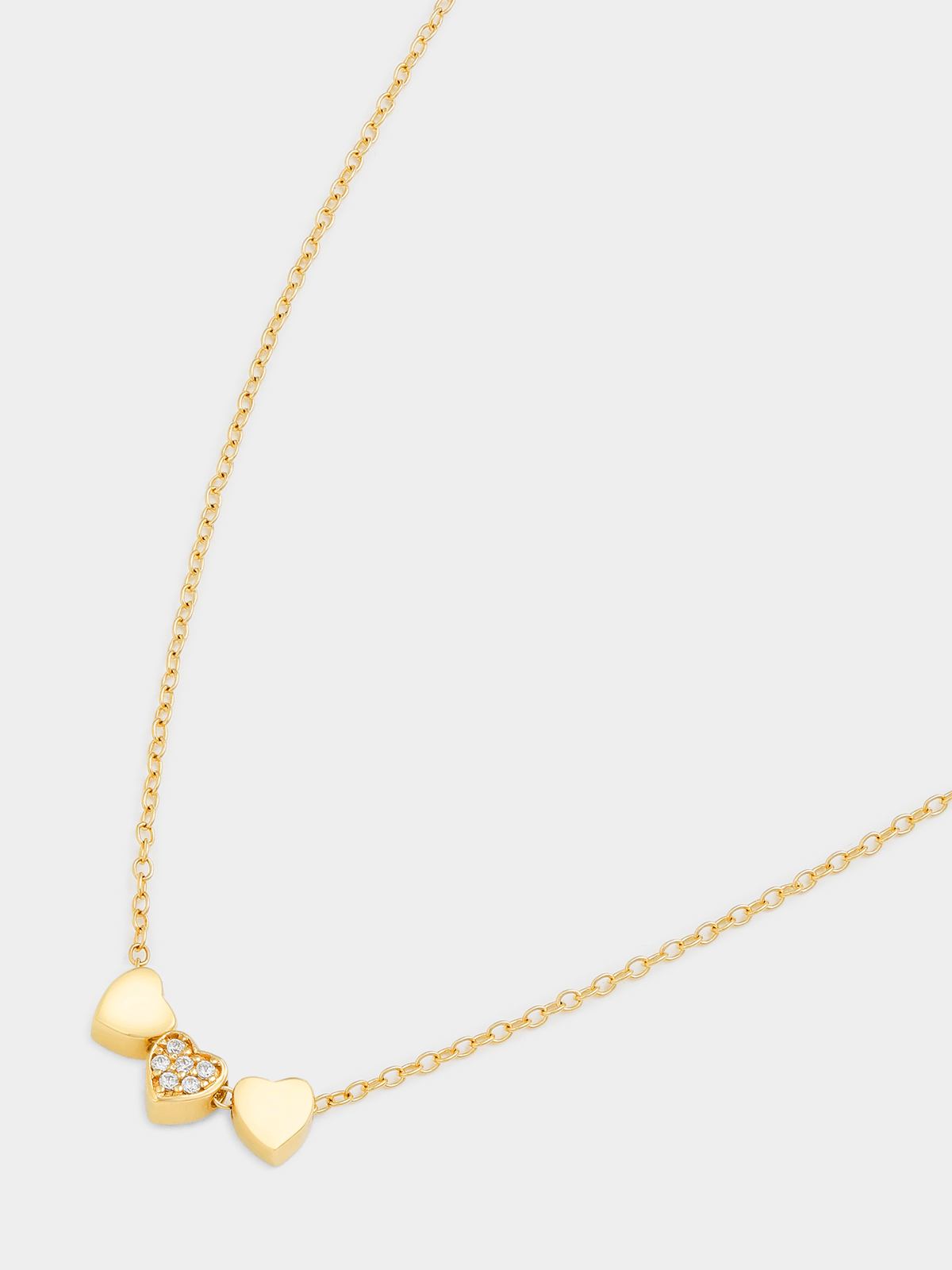 Sterling Silver Cubic Zirconia Triple Heart Pendant | Bash