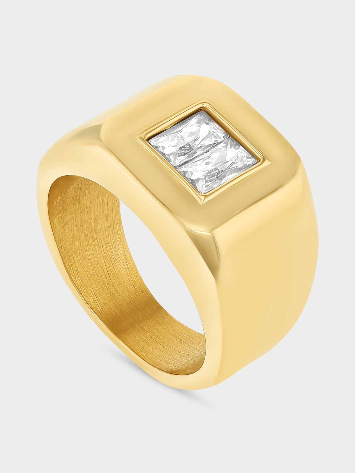 Gold Plated Stainless Steel Cubic Zirconia Ring | Bash