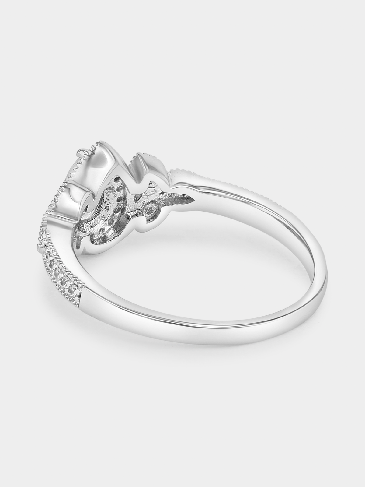 Cheté Sterling Silver Cubic Zirconia Pear Halo Ring | Bash