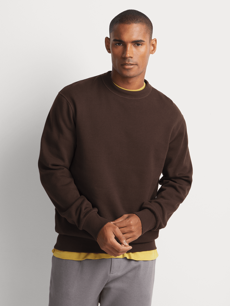 Markham Men's Basic Brown Crewneck Sweater | Bash