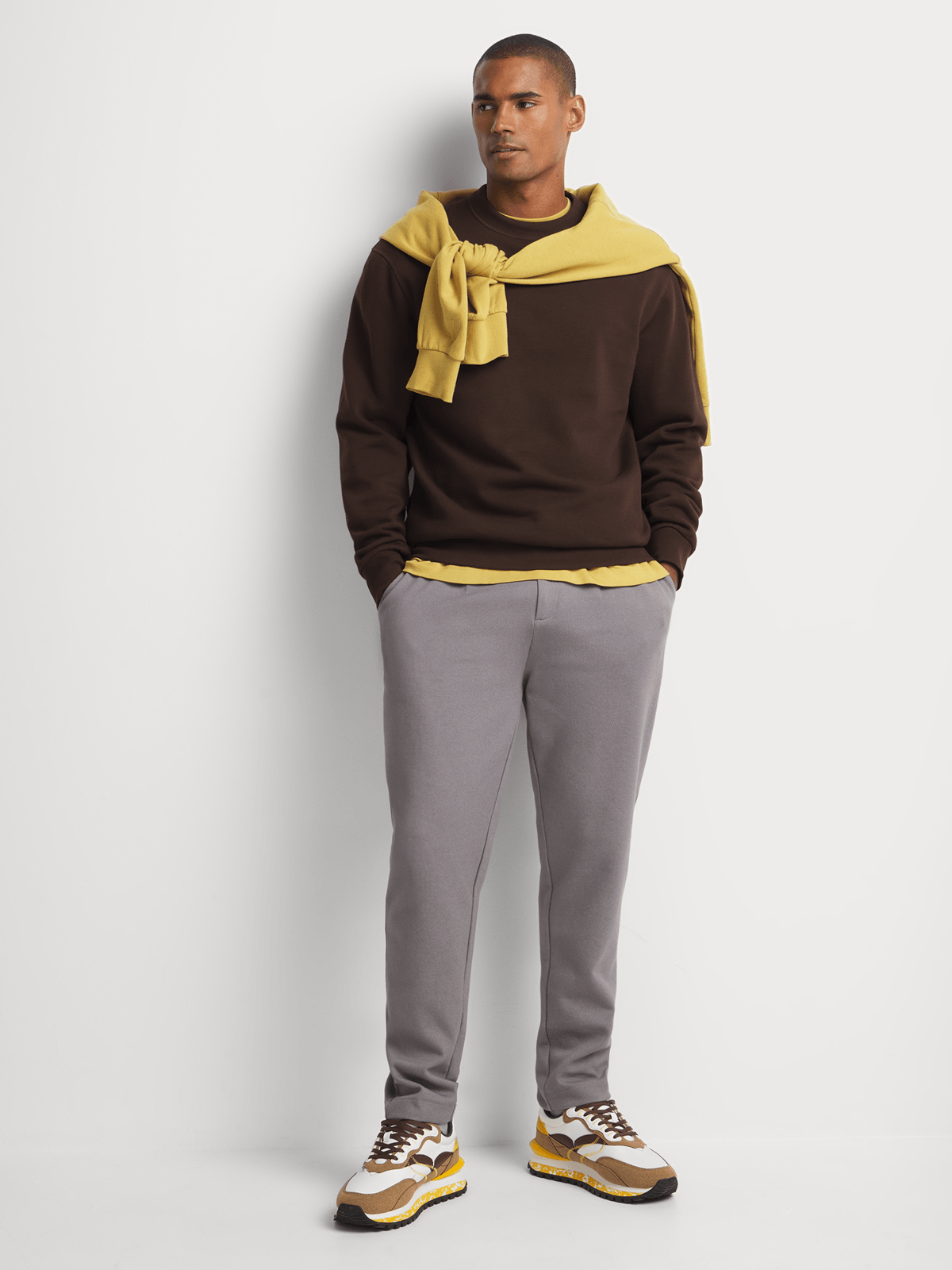 Markham Men's Basic Brown Crewneck Sweater | Bash