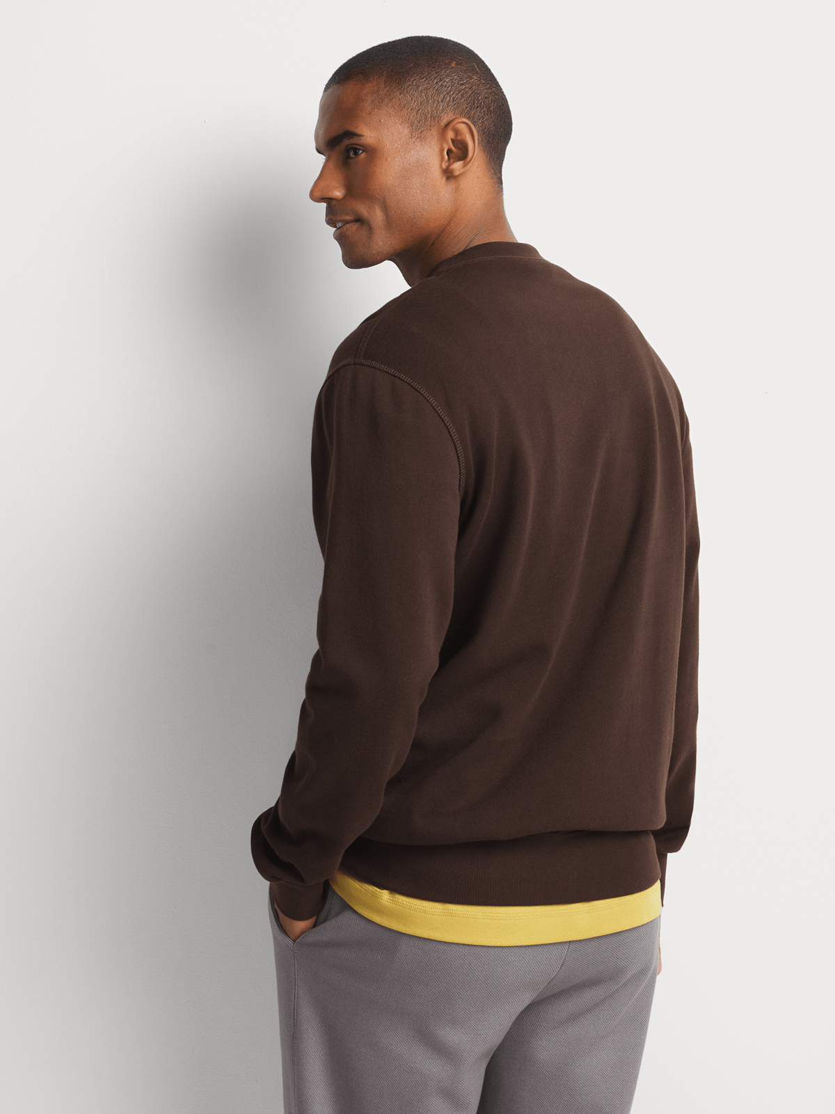 Markham Men's Basic Brown Crewneck Sweater | Bash