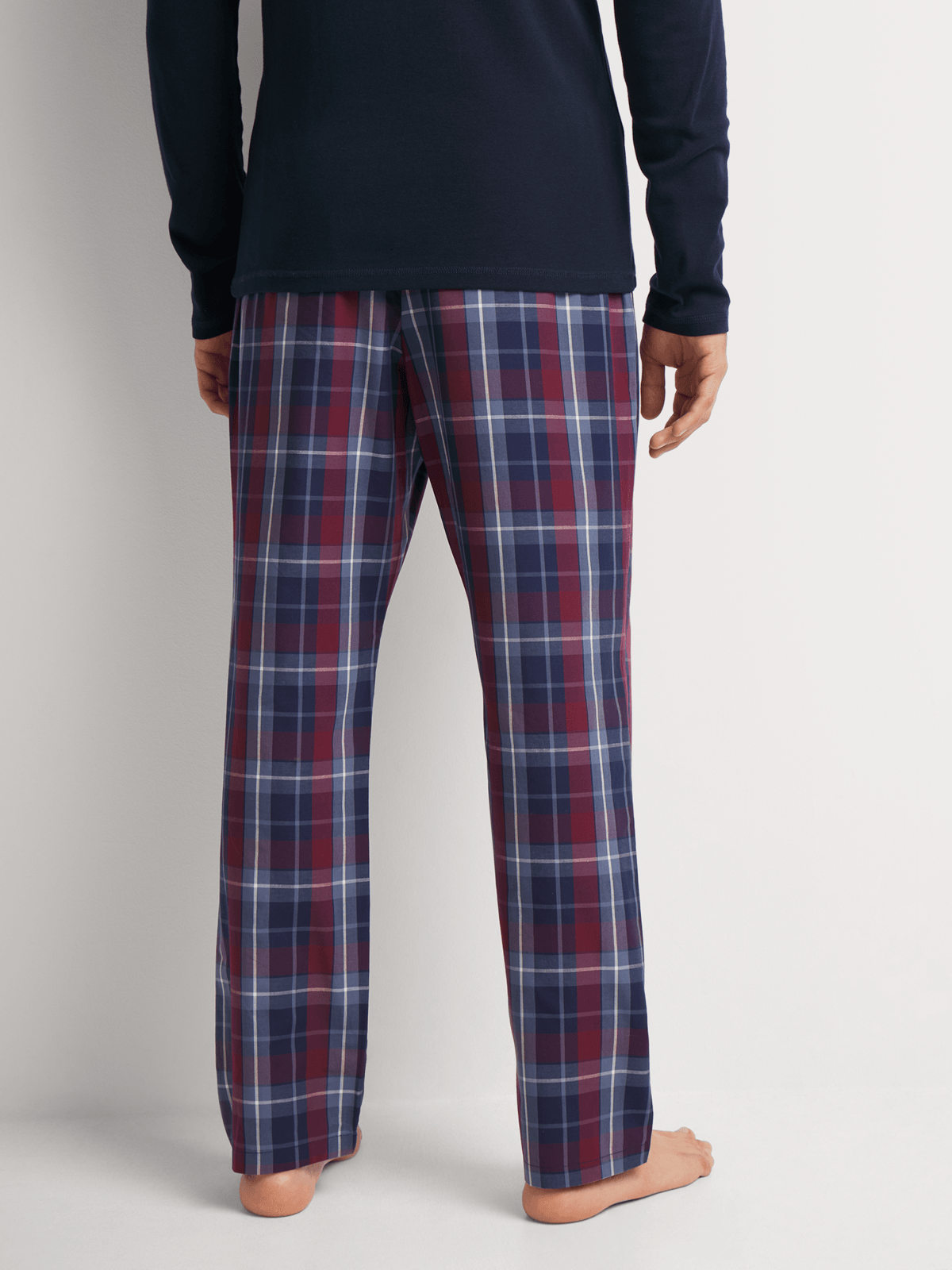 Markham Men's Check Navy/Burgundy Sleepwear Pants | Bash