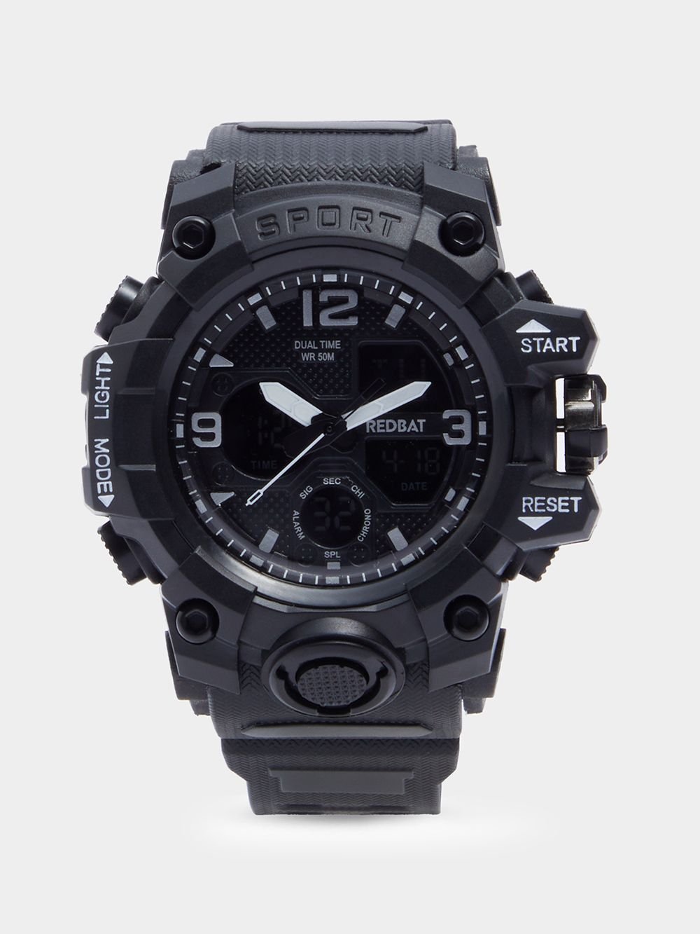 Redbat Chunky Rubber Black Sports Watch | Bash