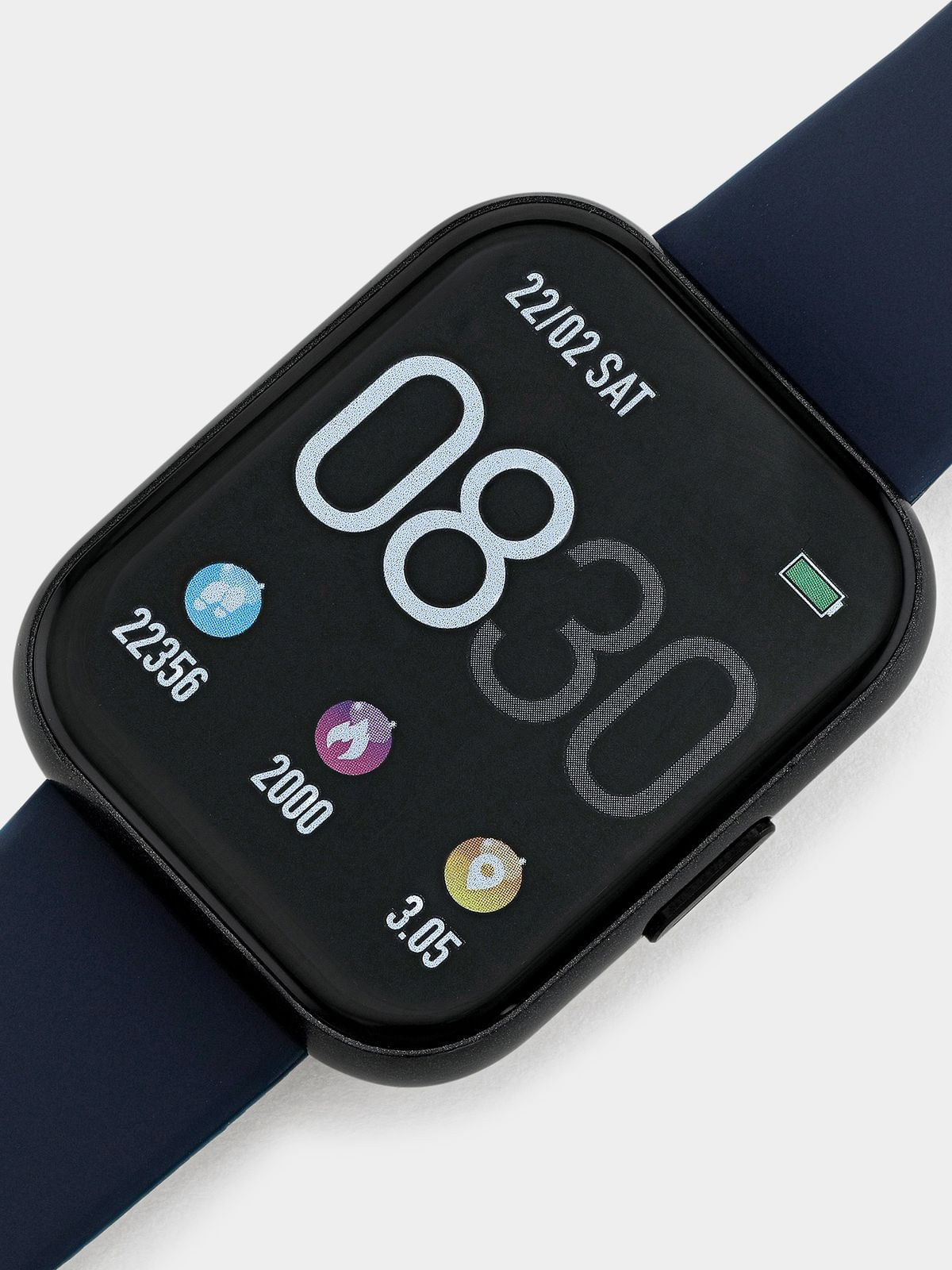 Tempo Pulse 8.0 Black Plated Blue Silicone Smart Watch | Bash