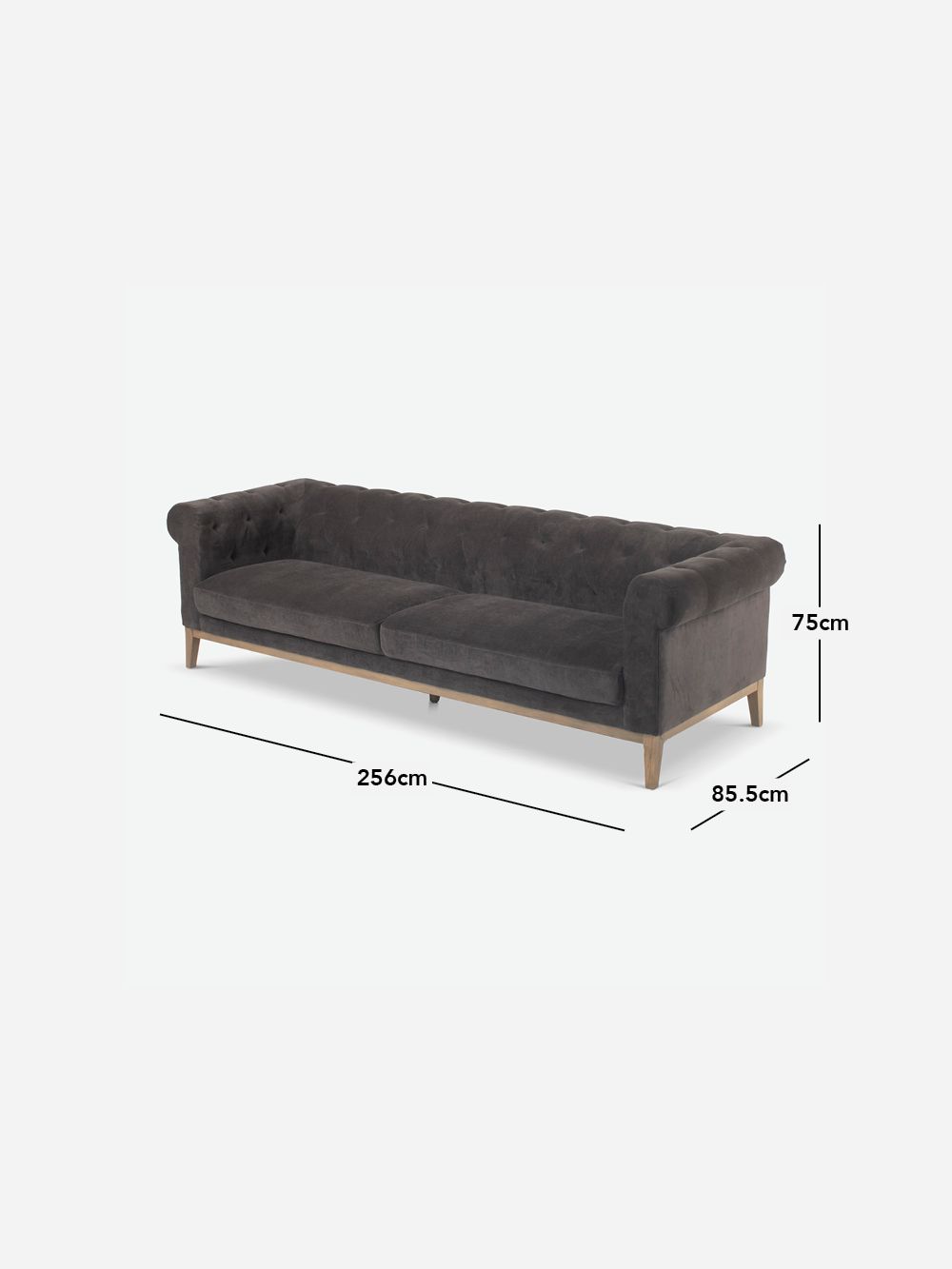Soho 4 Seater Couch Danny Charcoal | Bash