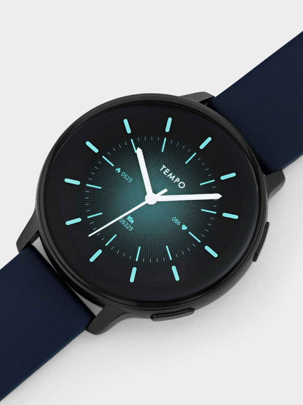 Tempo Pulse 9.0 Black Plated Blue Silicone Smart Watch | Bash