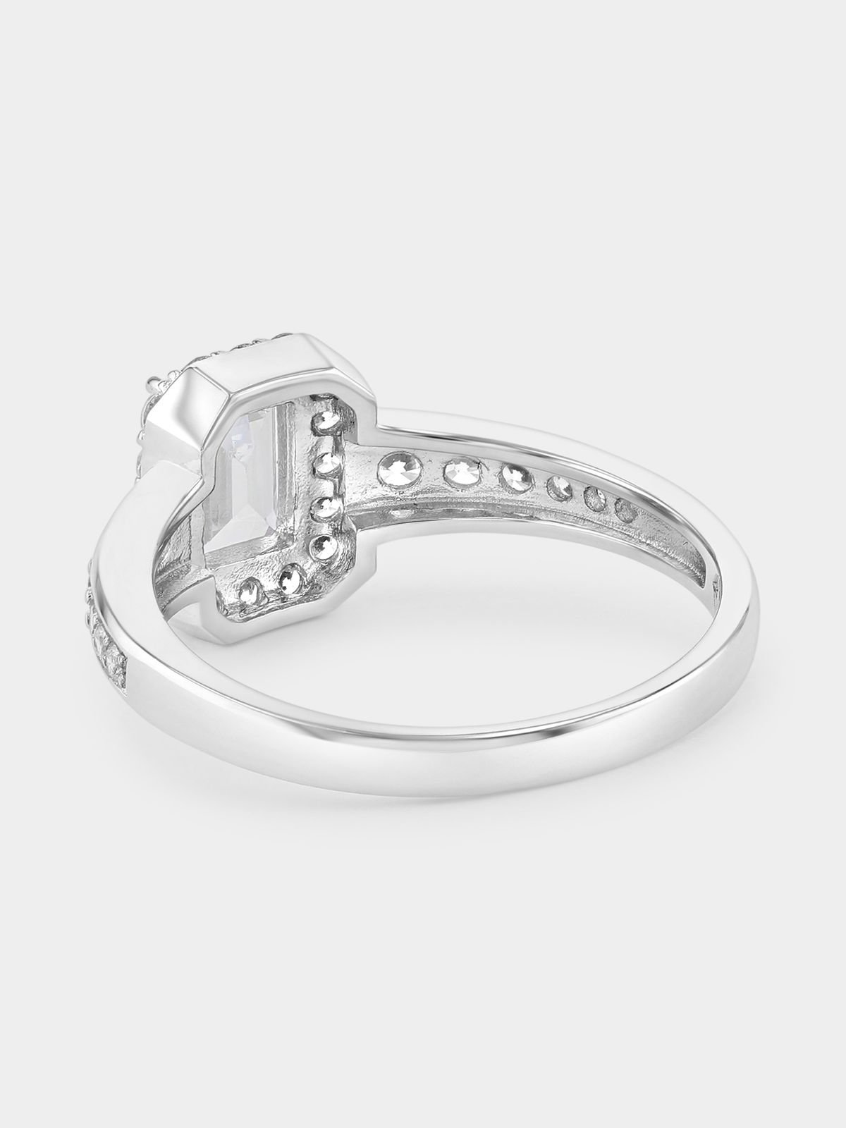 Cheté Sterling Silver Cubic Zirconia Rectangle Halo Channel Ring | Bash