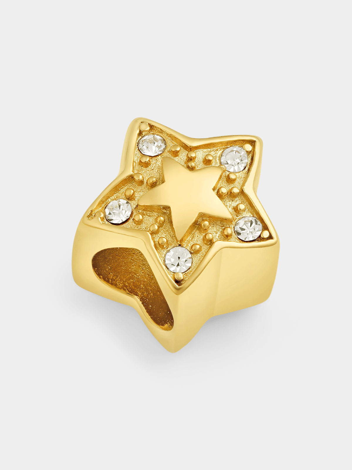 Tempo Jewellery Gold Plated Cubic Zirconia Star Bead Charm | Bash