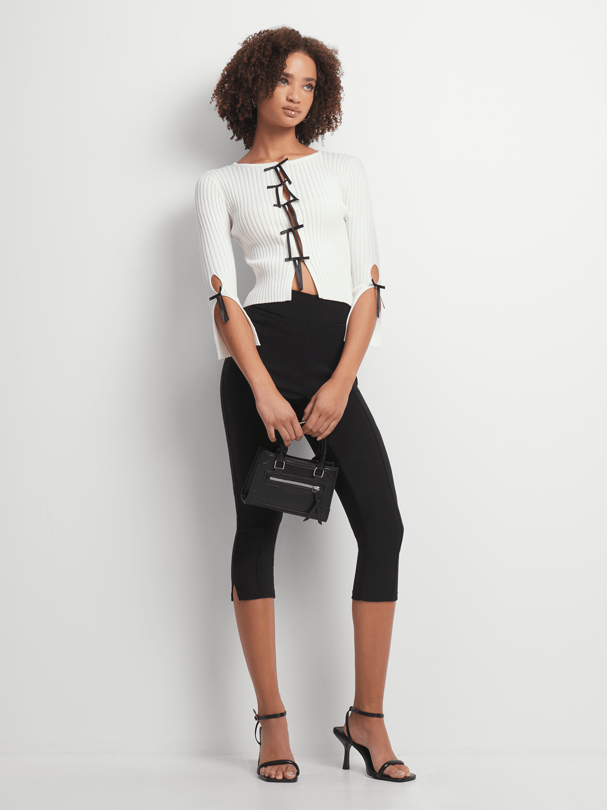 Women's White Ballerina Top With Bows | Bash