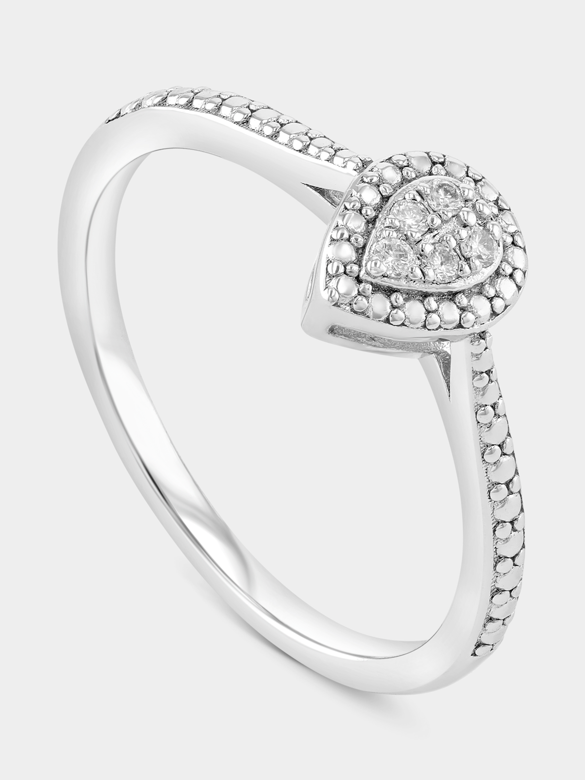 Sterling Silver Lab Grown Diamond Pear Halo Ring | Bash