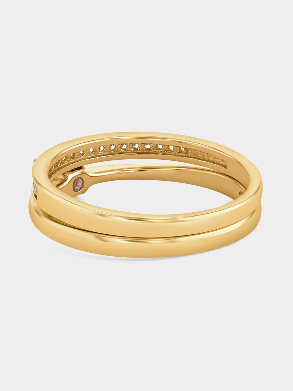 Yellow Gold 0.3ct Lab Grown Diamond Channel Twinset Ring | Bash