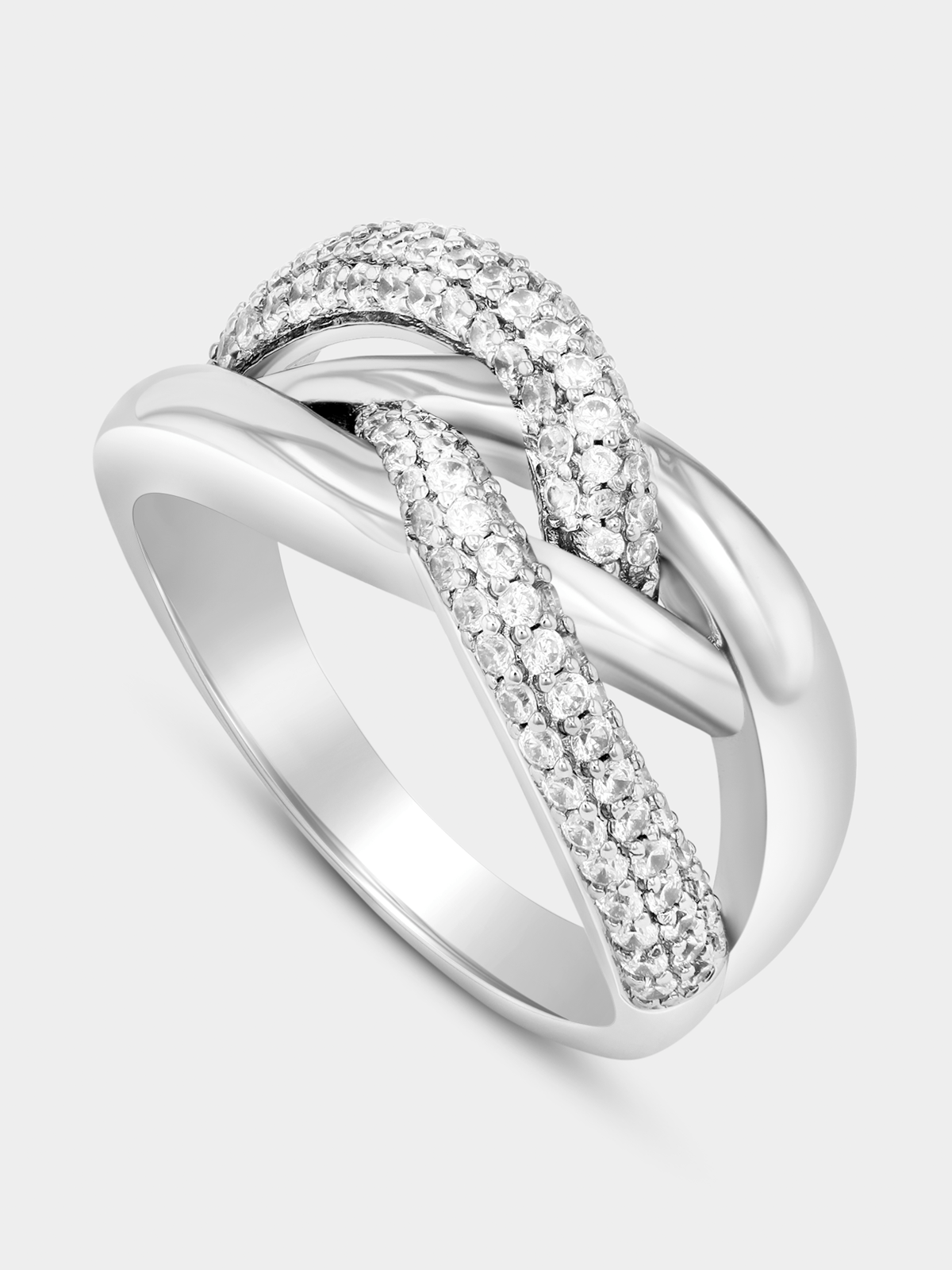 Cheté Sterling Silver Cubic Zirconia Pavé Twisted Ring | Bash